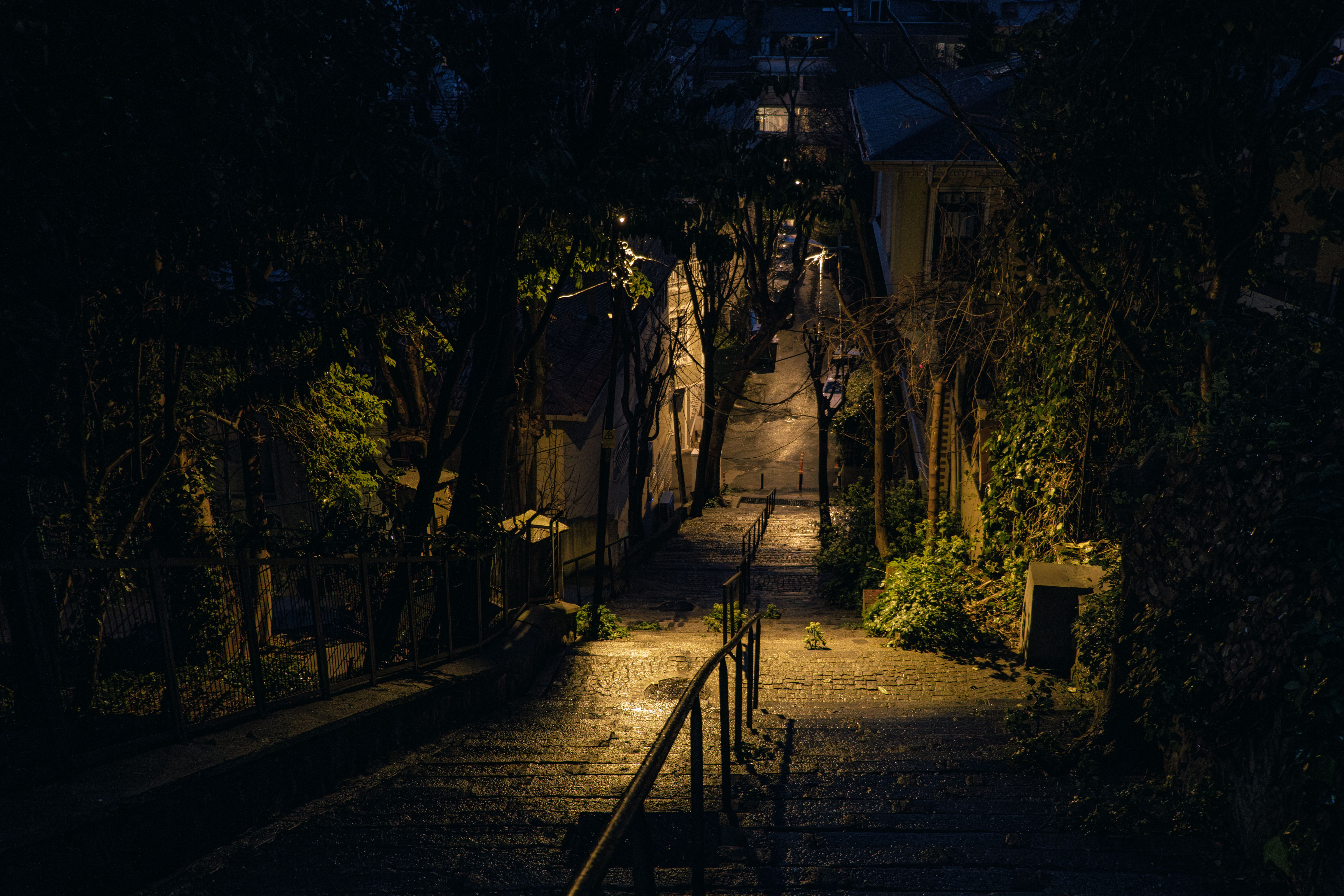 Illuminated Staircase in Urban at Night · Free Stock Photo