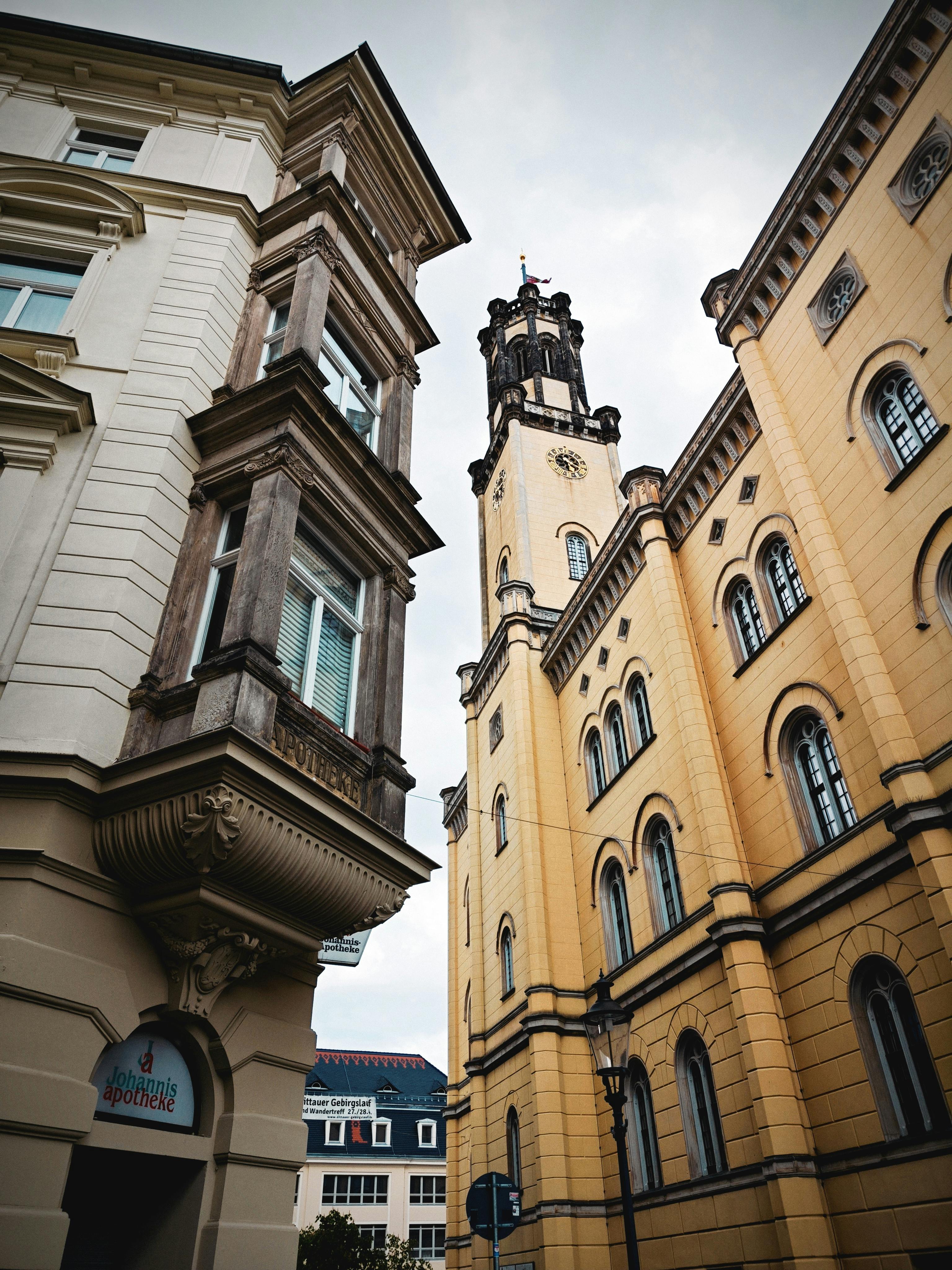 Low Angle Shot of the Town Hall of Zittau, Germany · Free Stock Photo