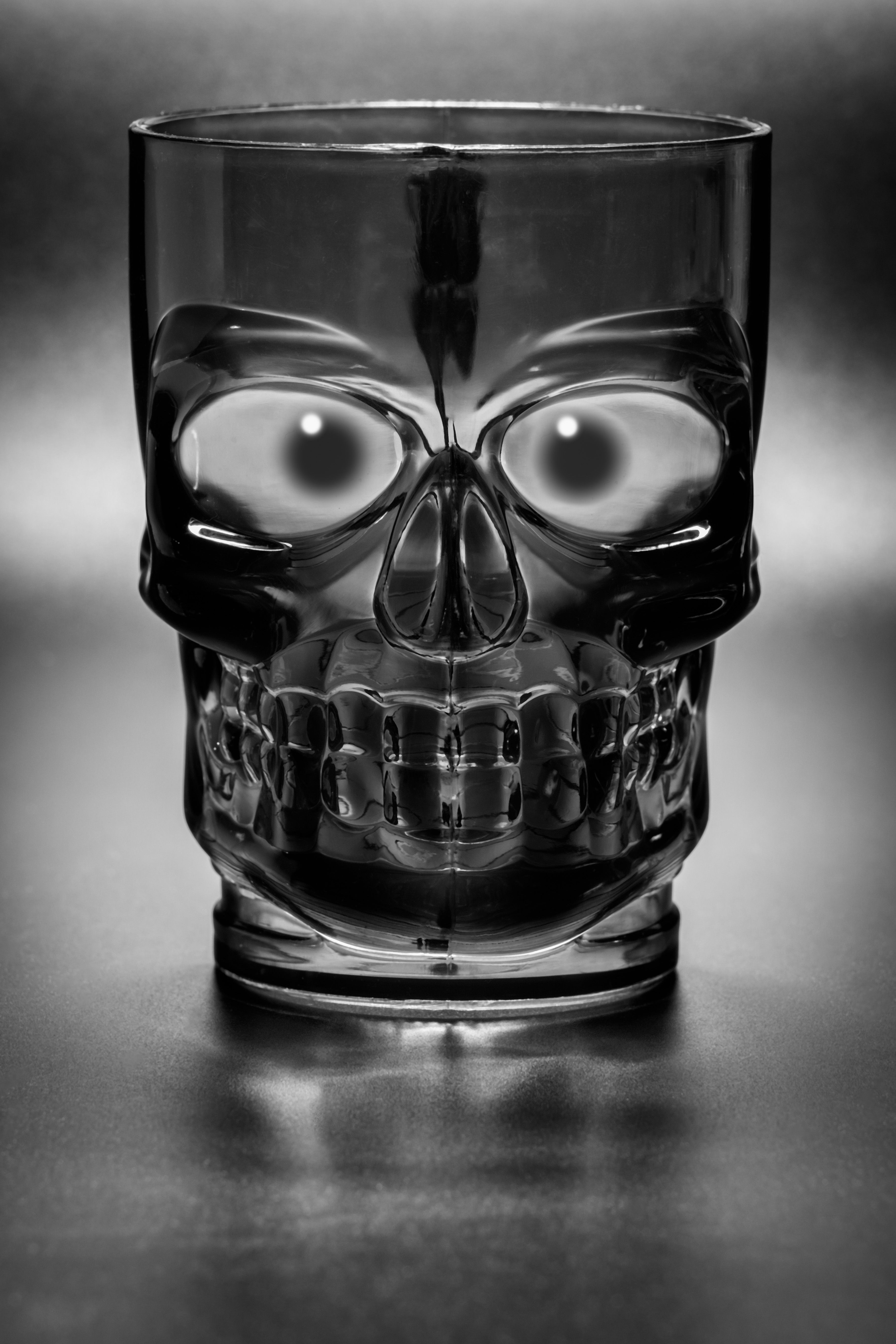 Skull with Eyes on Glass · Free Stock Photo