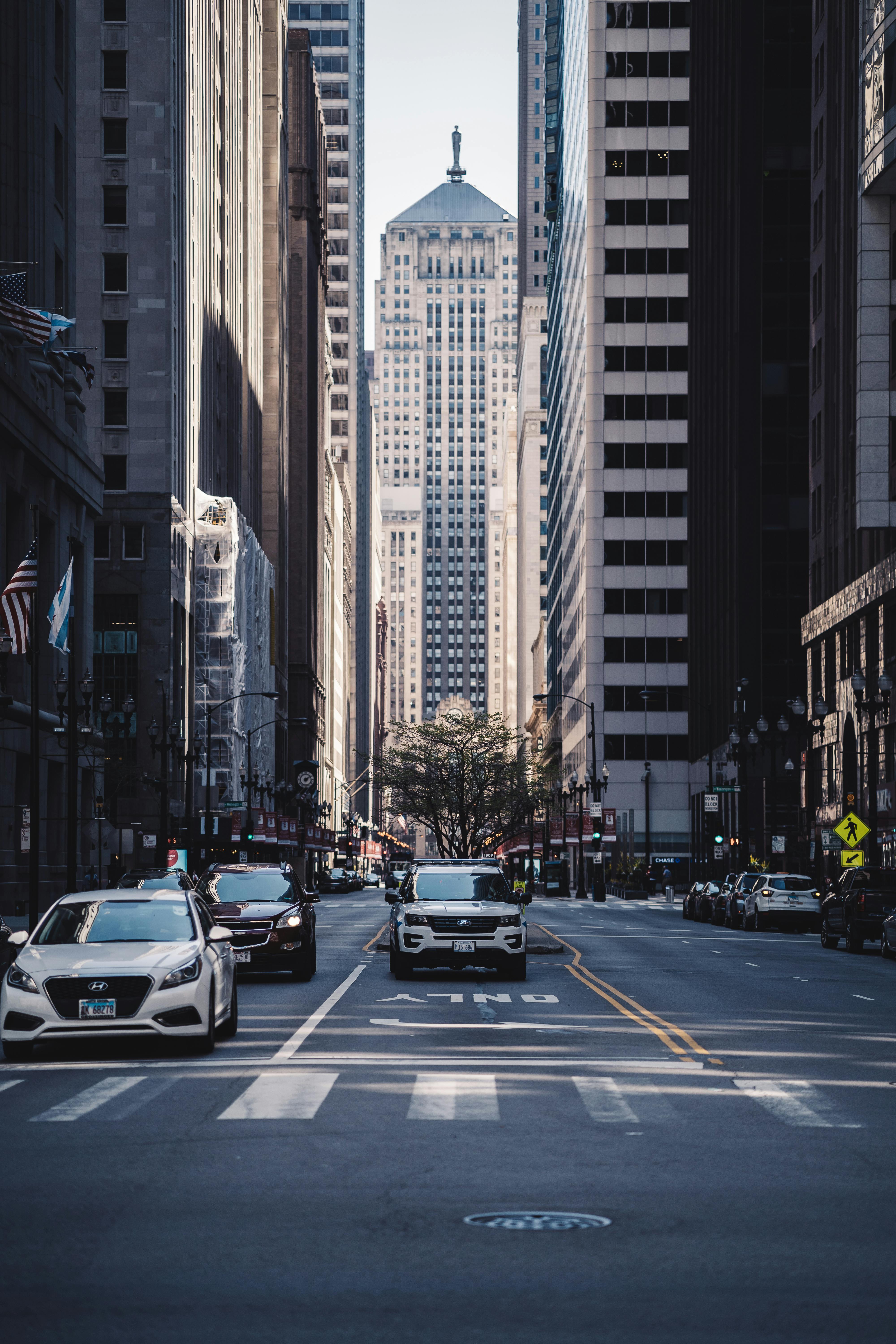 Vehicles on Road Near Buildings · Free Stock Photo