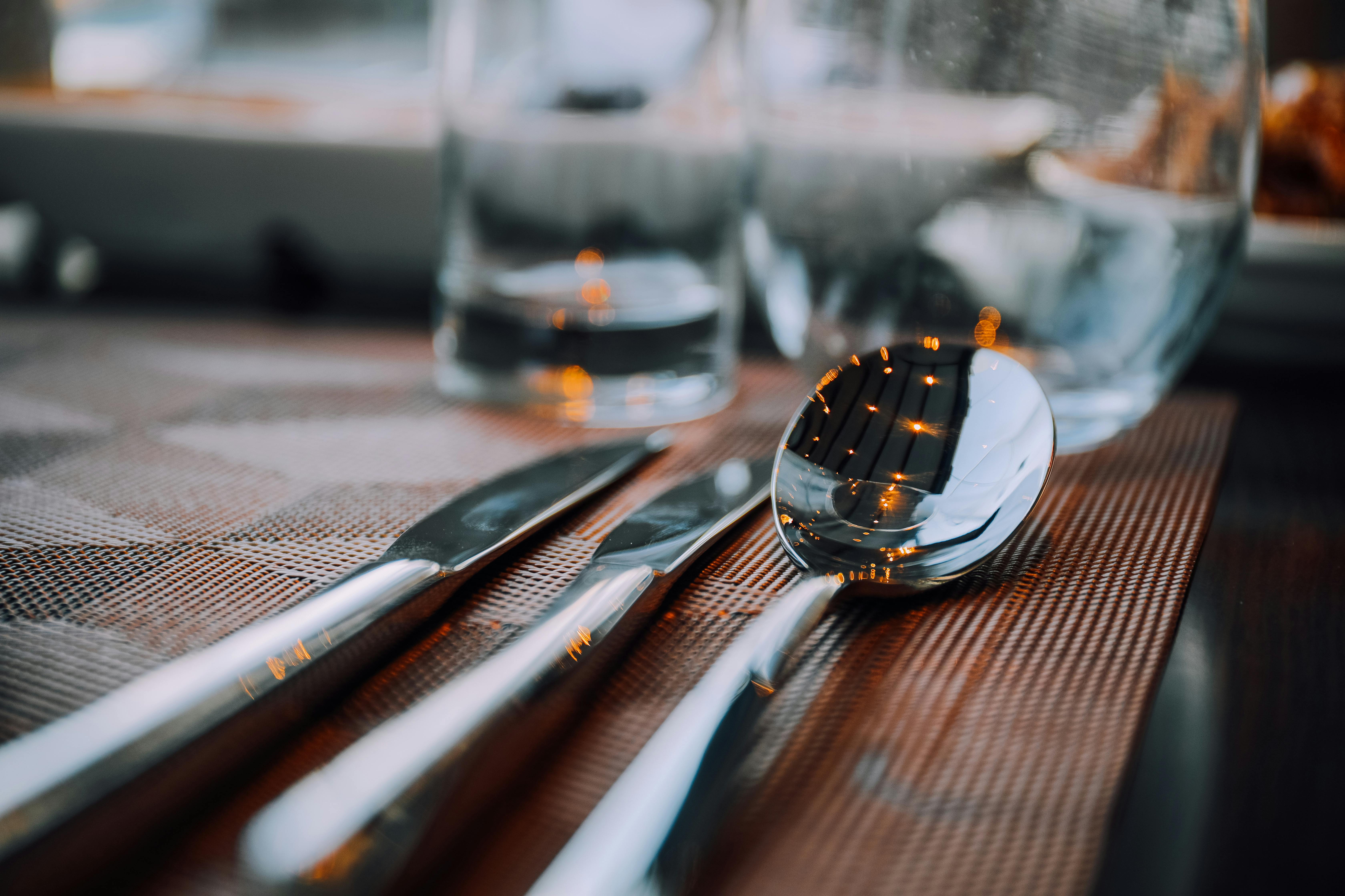 Close-Up Photo of Silverware · Free Stock Photo