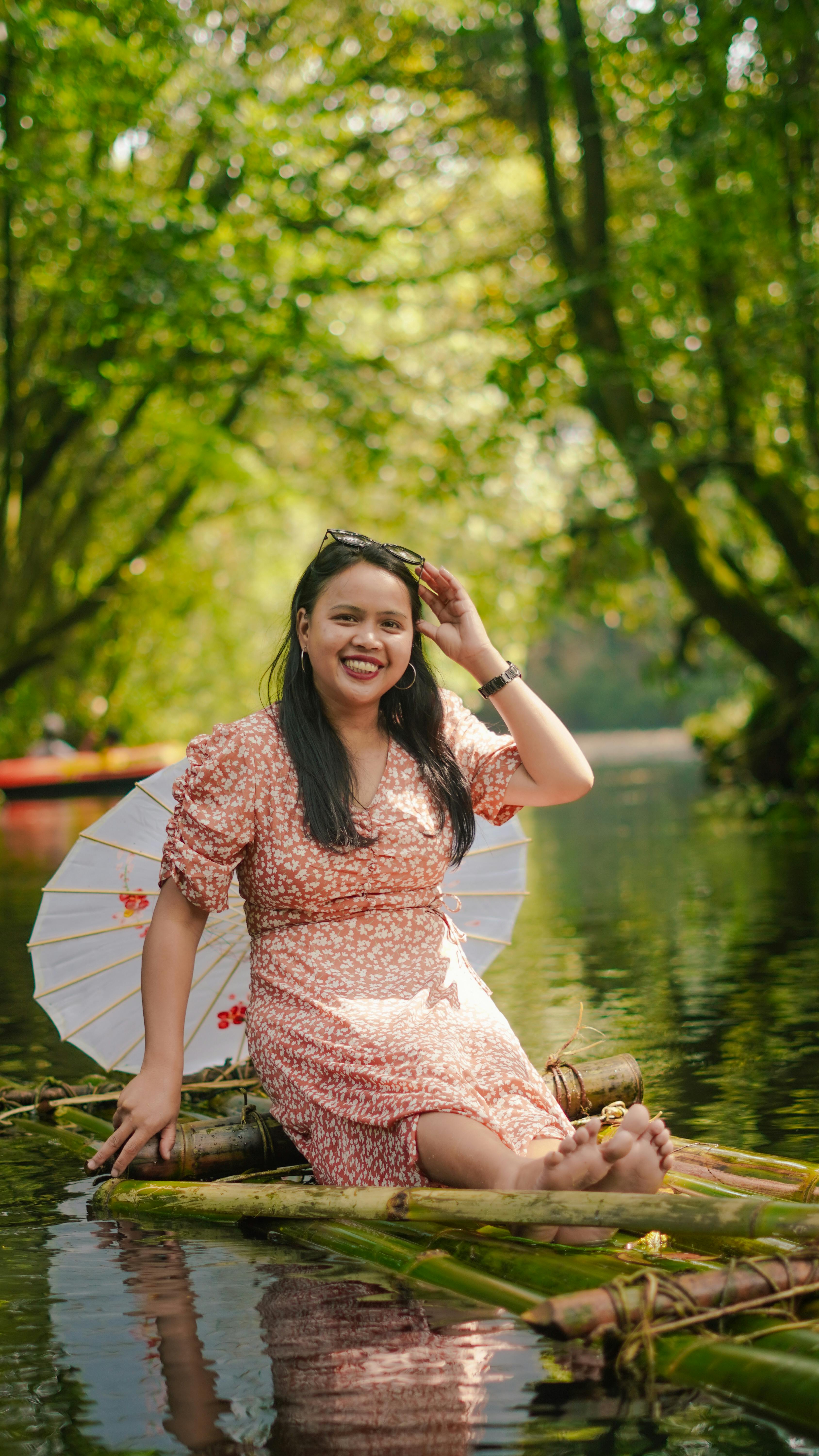 Smiling Woman on Raft · Free Stock Photo