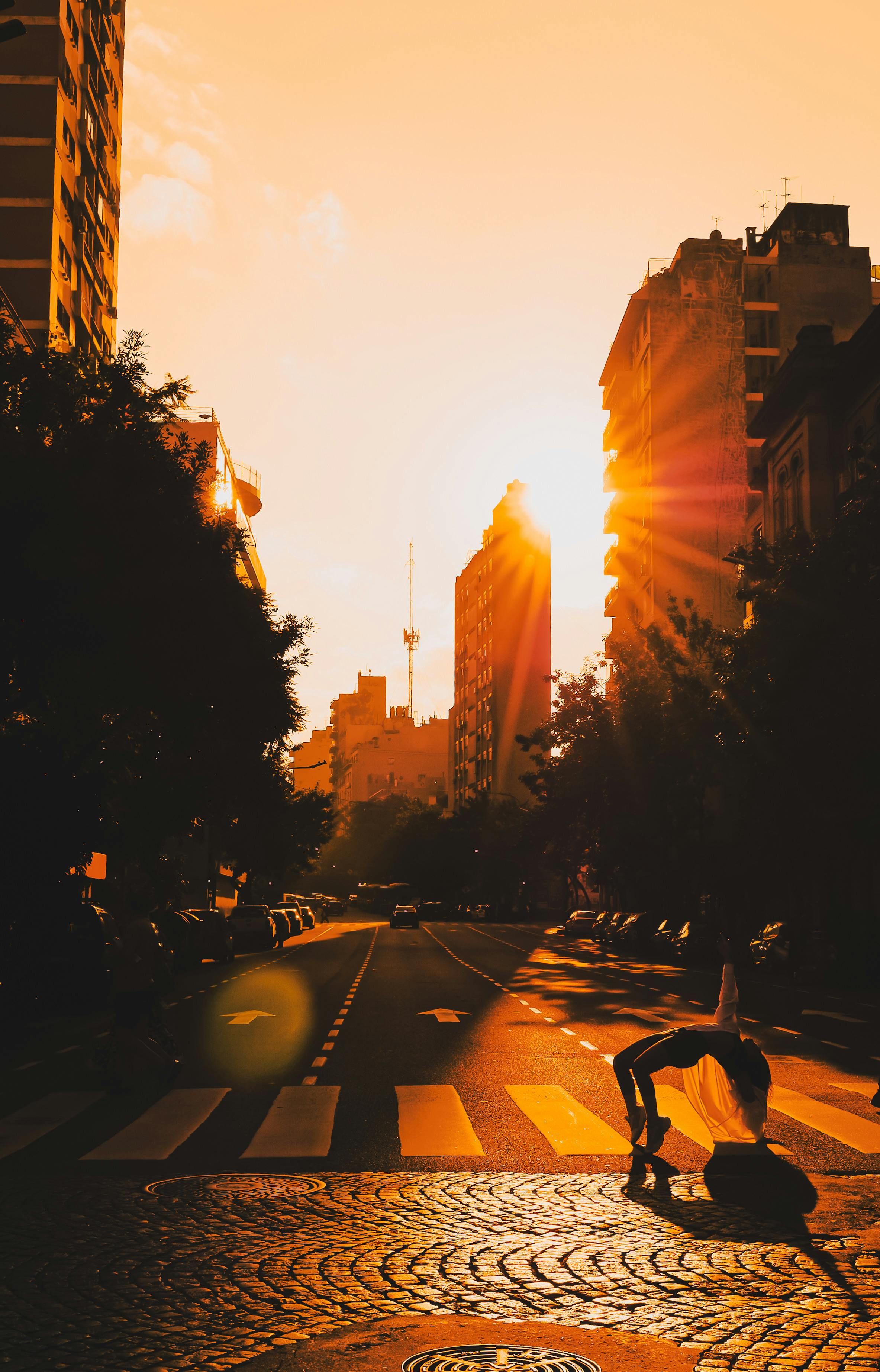 Dancer on Street in City at Sunset · Free Stock Photo