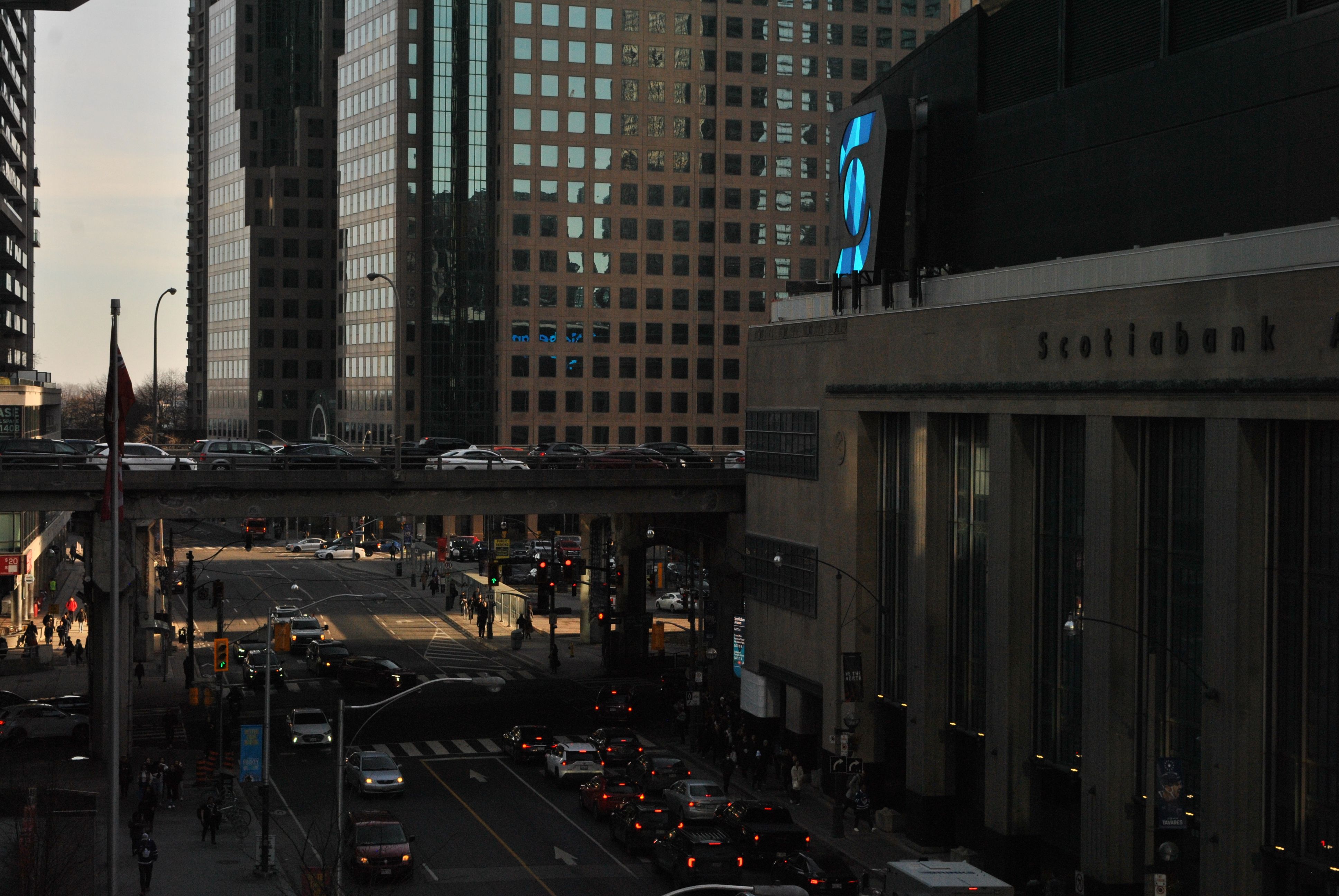 Traffic on the Street and Overpass in the Downtown Toronto · Free Stock ...