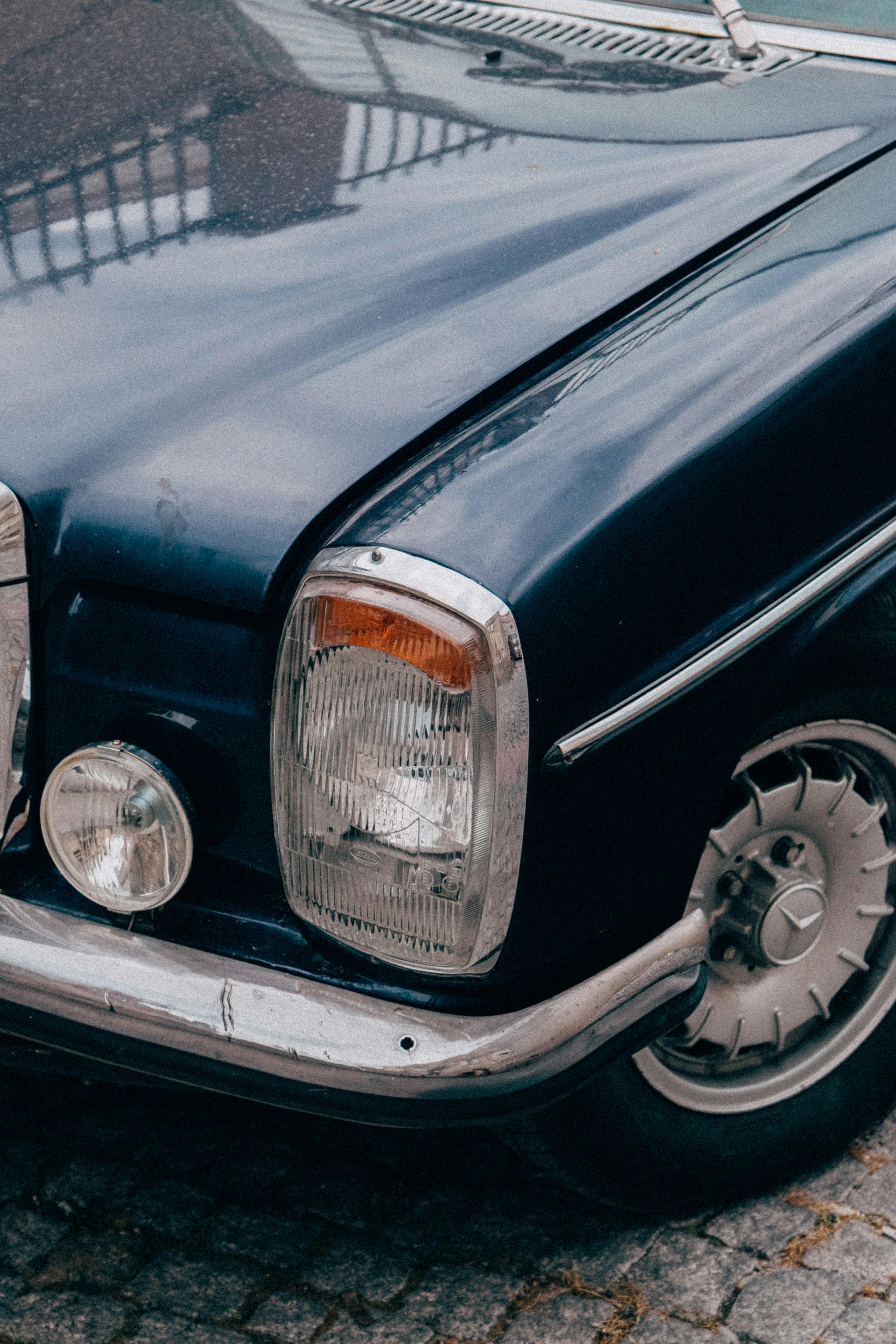 Gray scale Close-up Photo of Car · Free Stock Photo