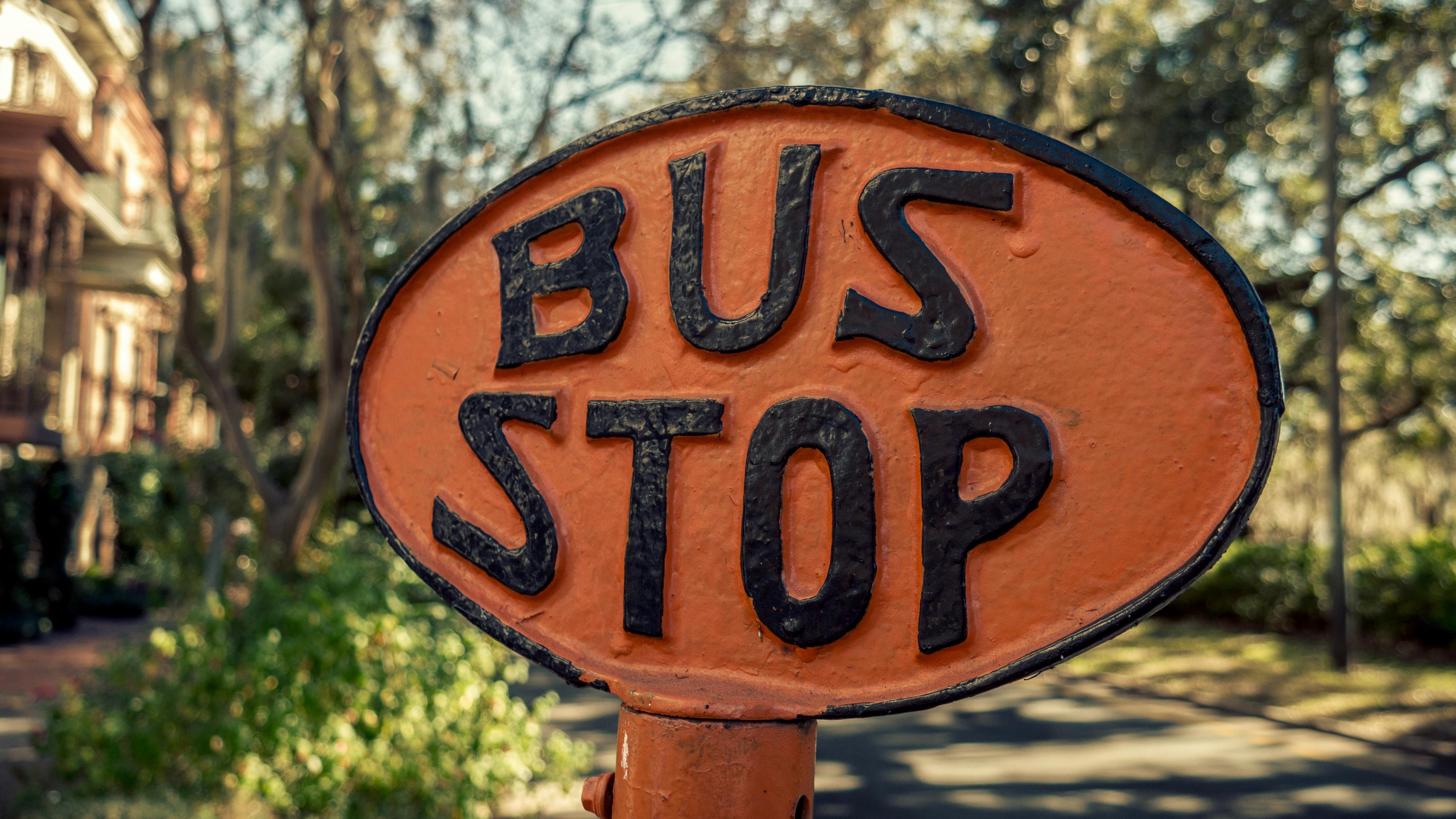Free stock photo of america, bus, bus stop