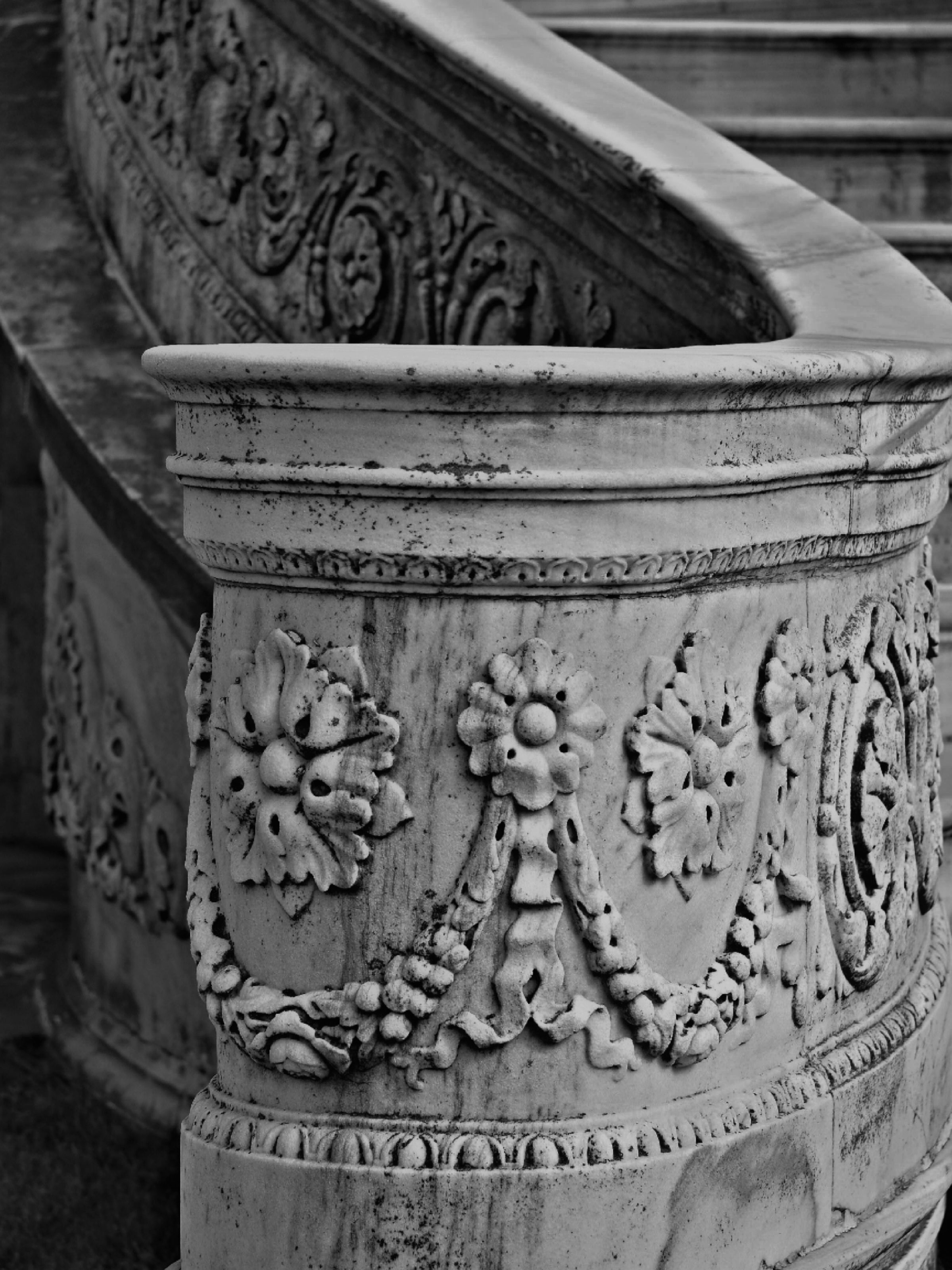 Carvings on Stone Railing · Free Stock Photo