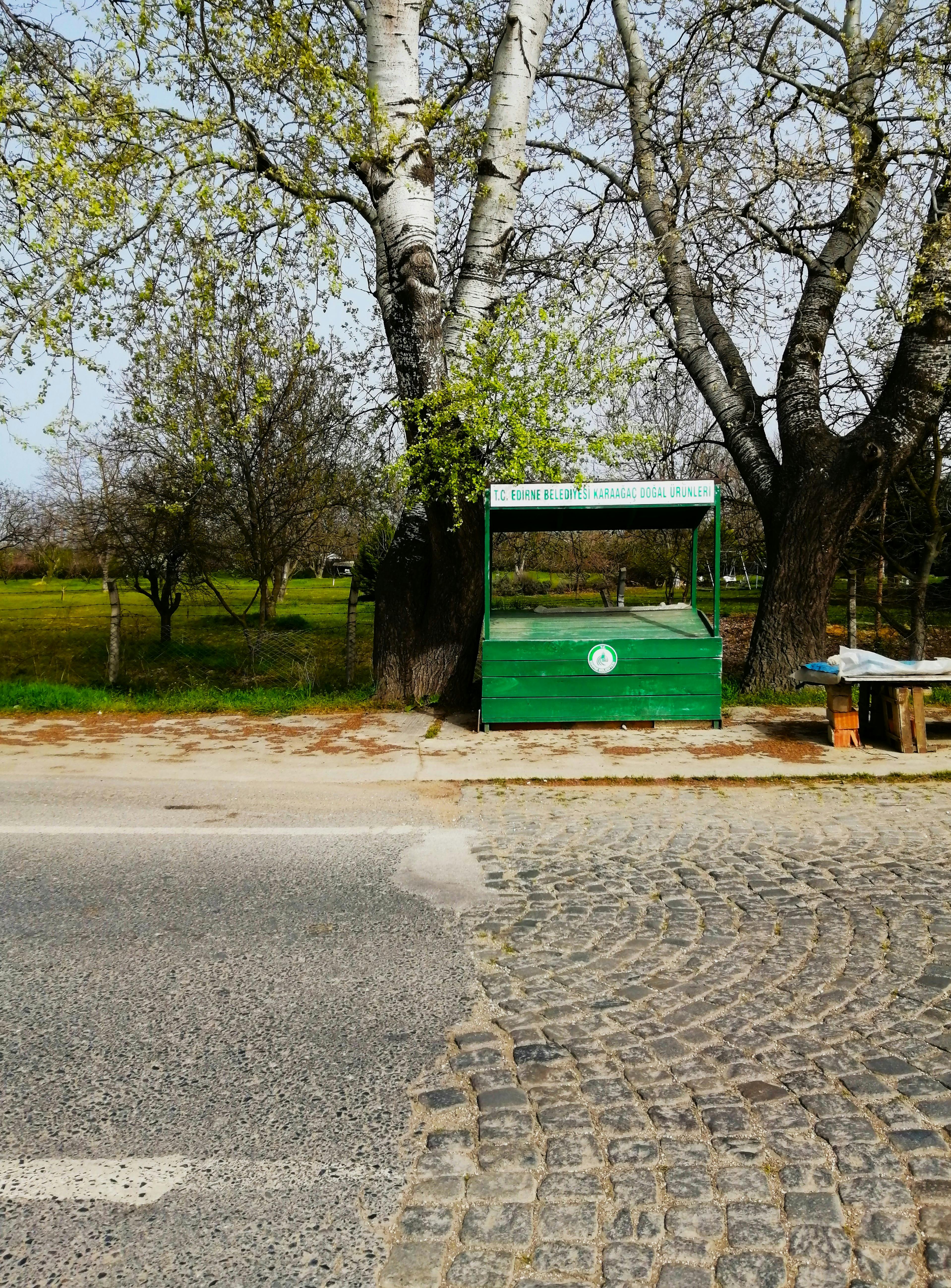 Empty Green Stall by Street · Free Stock Photo