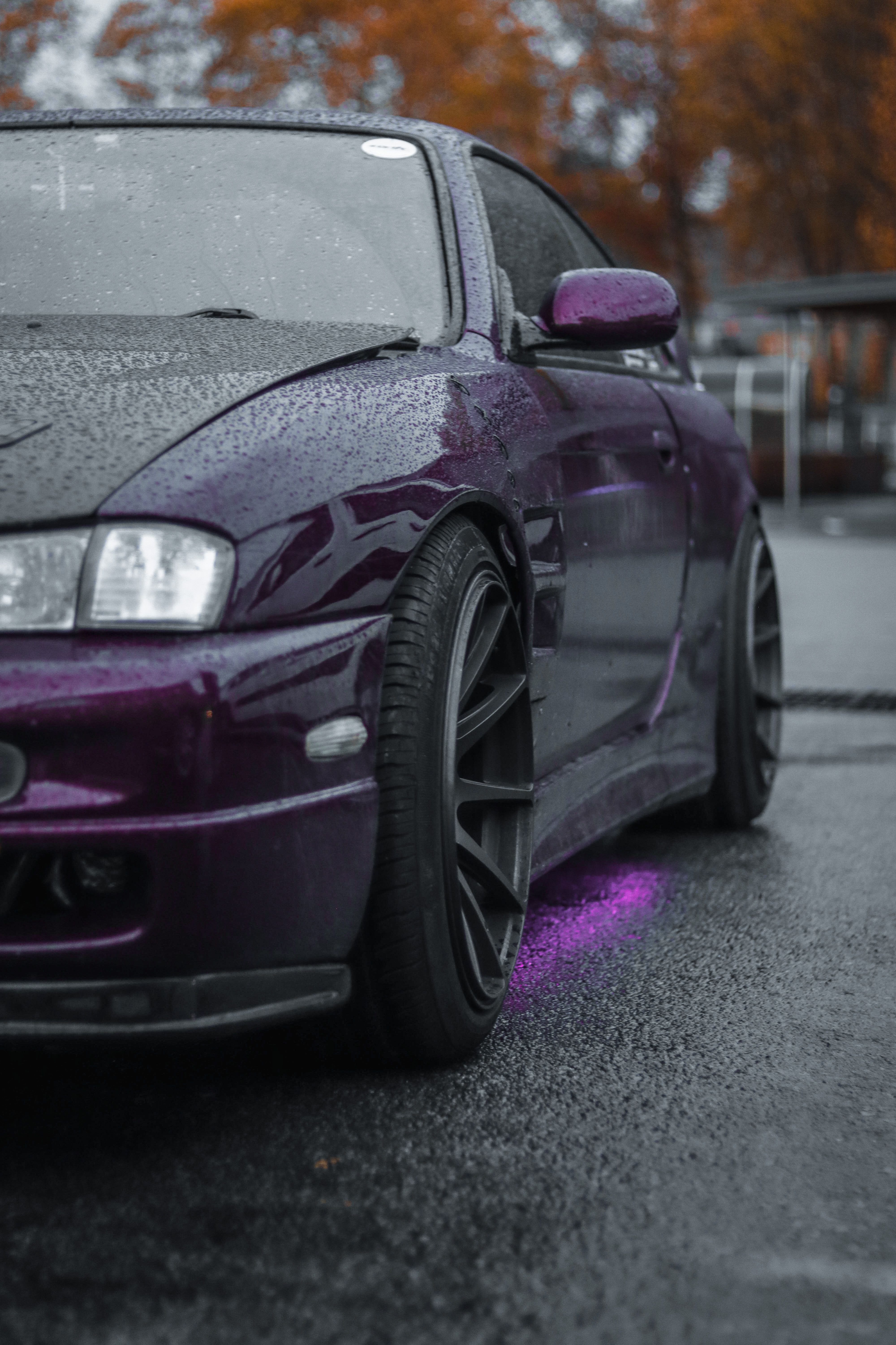 Purple Car with Neon · Free Stock Photo