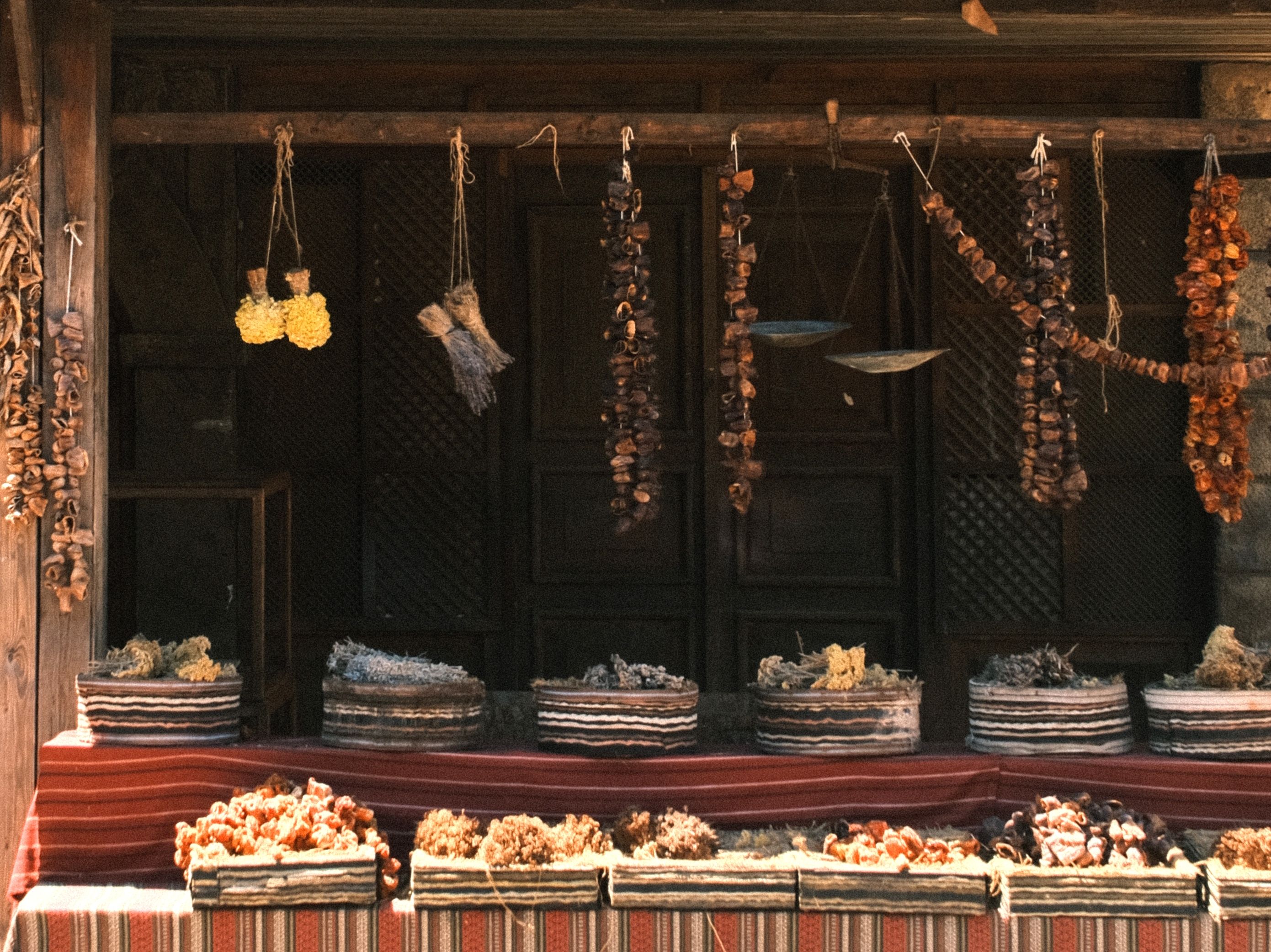 Stall with Dried Mushrooms and Herbs · Free Stock Photo