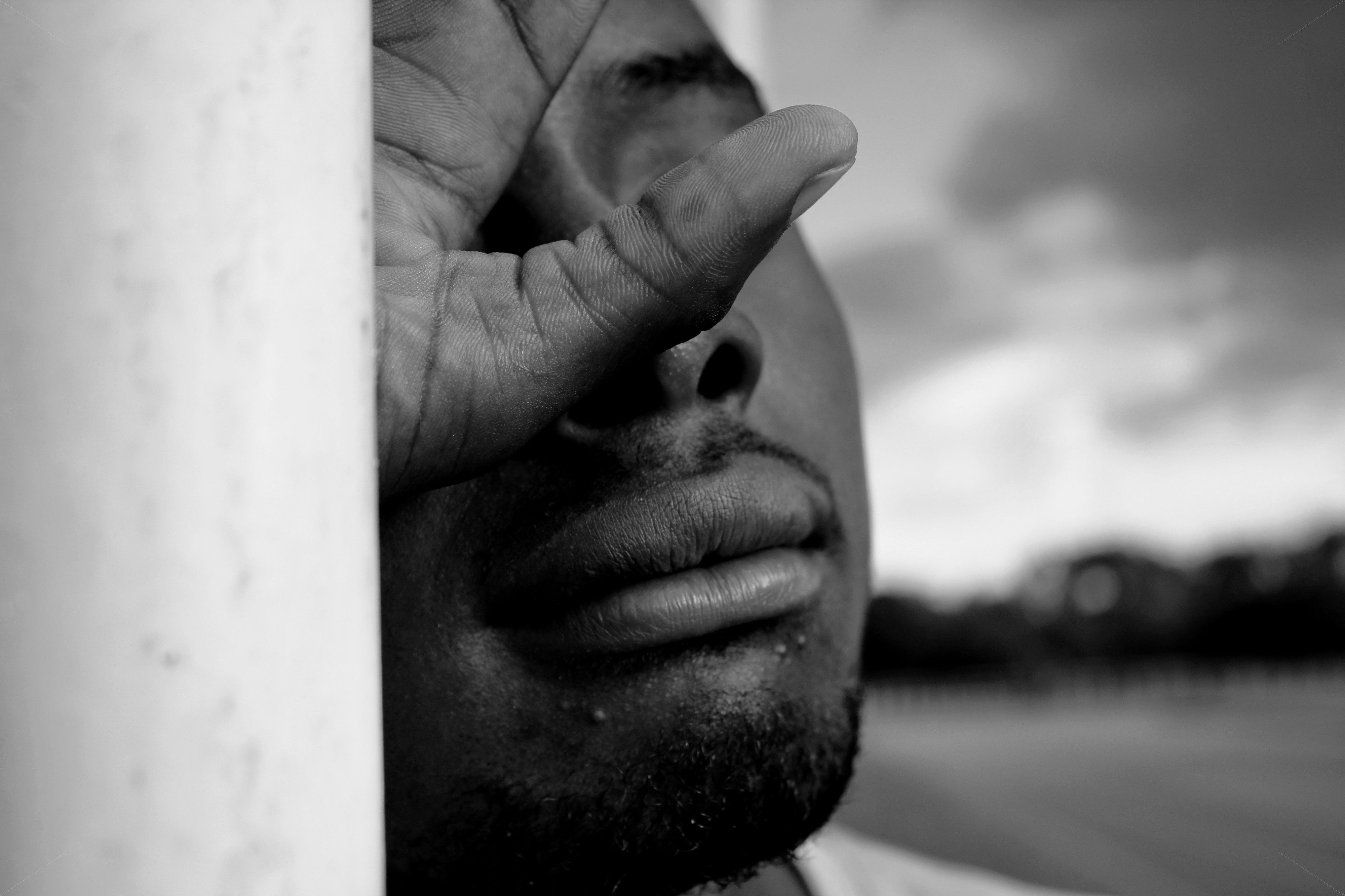 Grayscale Photo of Man's Face · Free Stock Photo