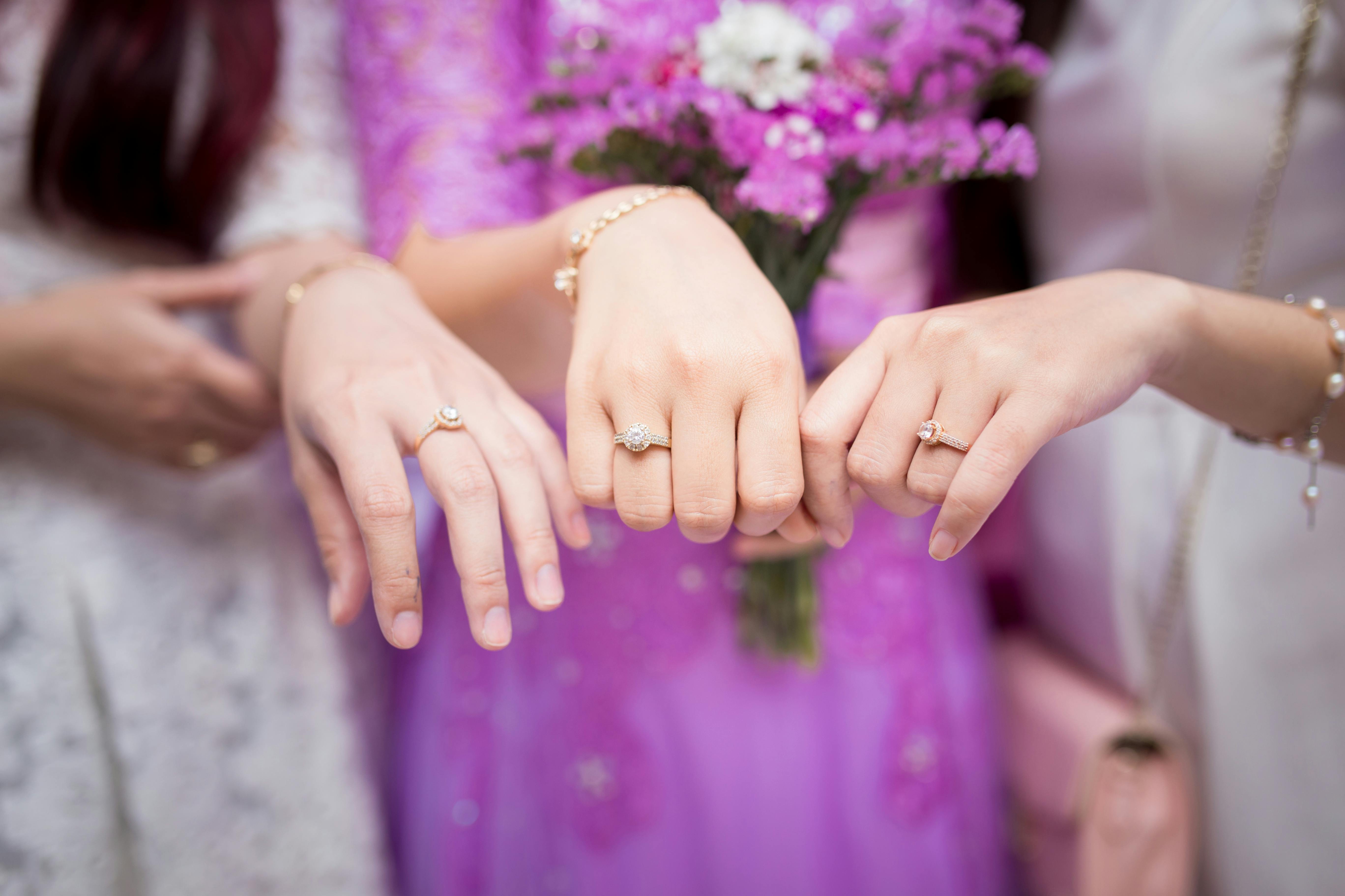 Three Women Showing Solitaire Rings · Free Stock Photo