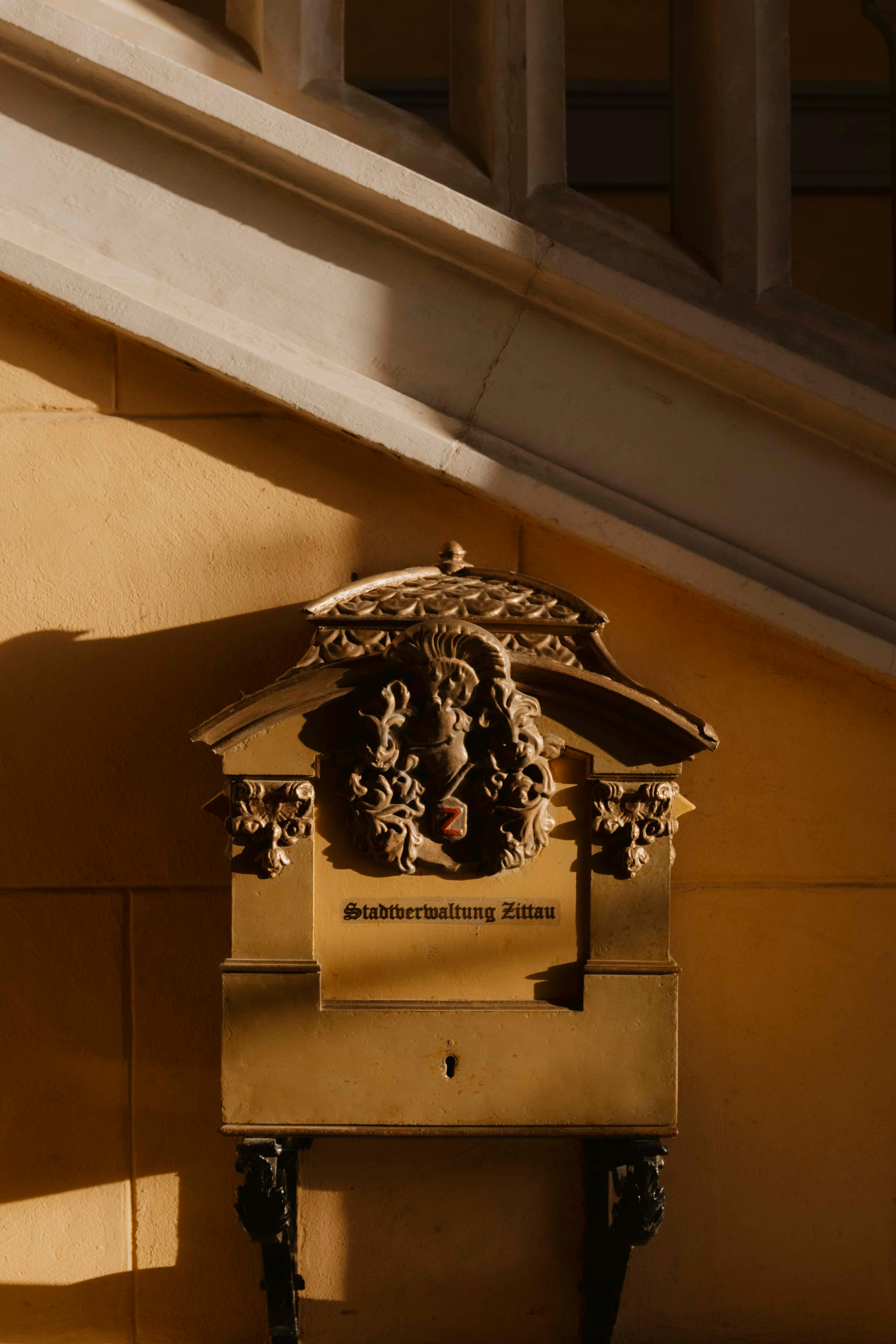 Close-up of an Ornate Letterbox in the Town Hall of Zittau, Germany ...