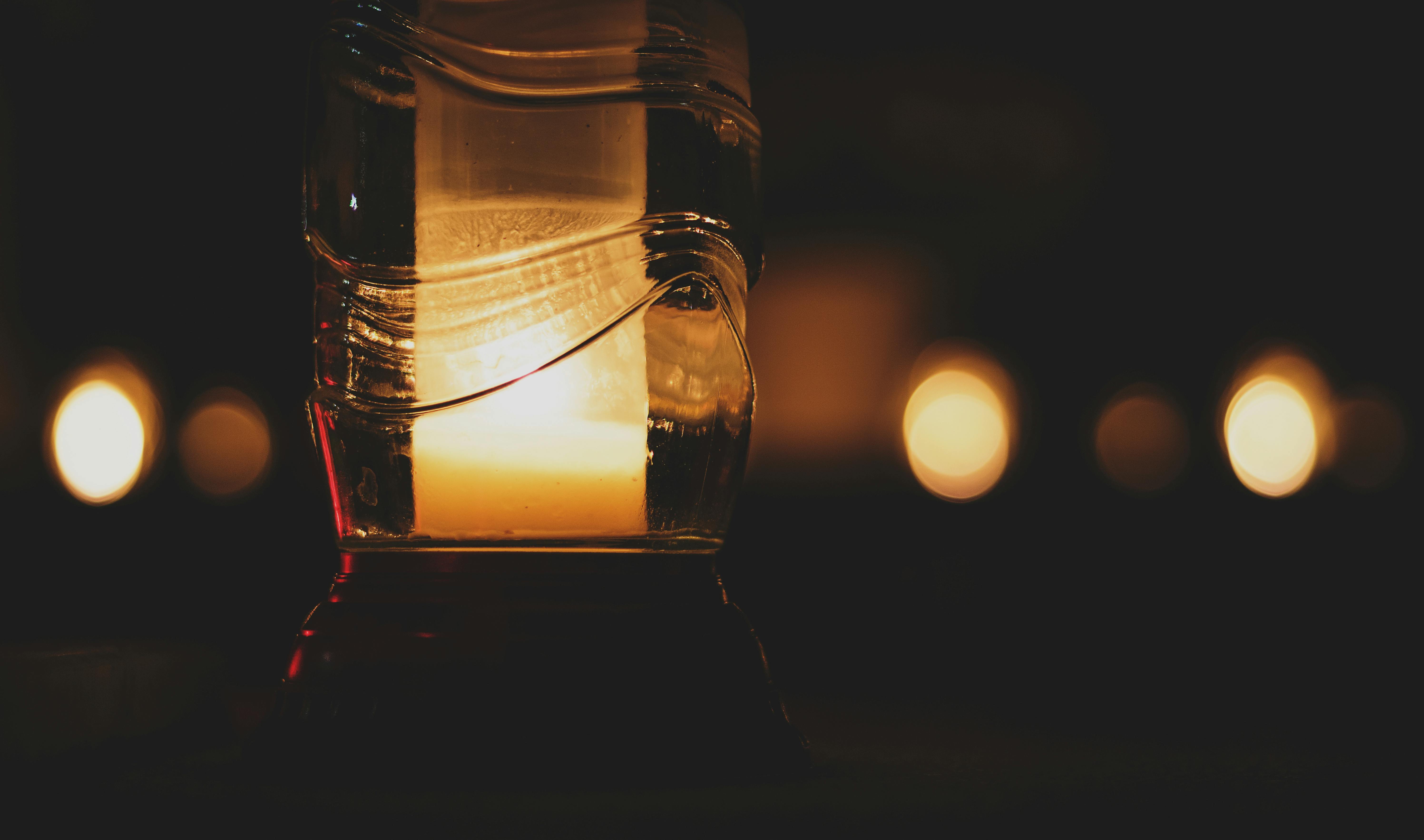 Pillar Candle Inside Glass Bottle · Free Stock Photo