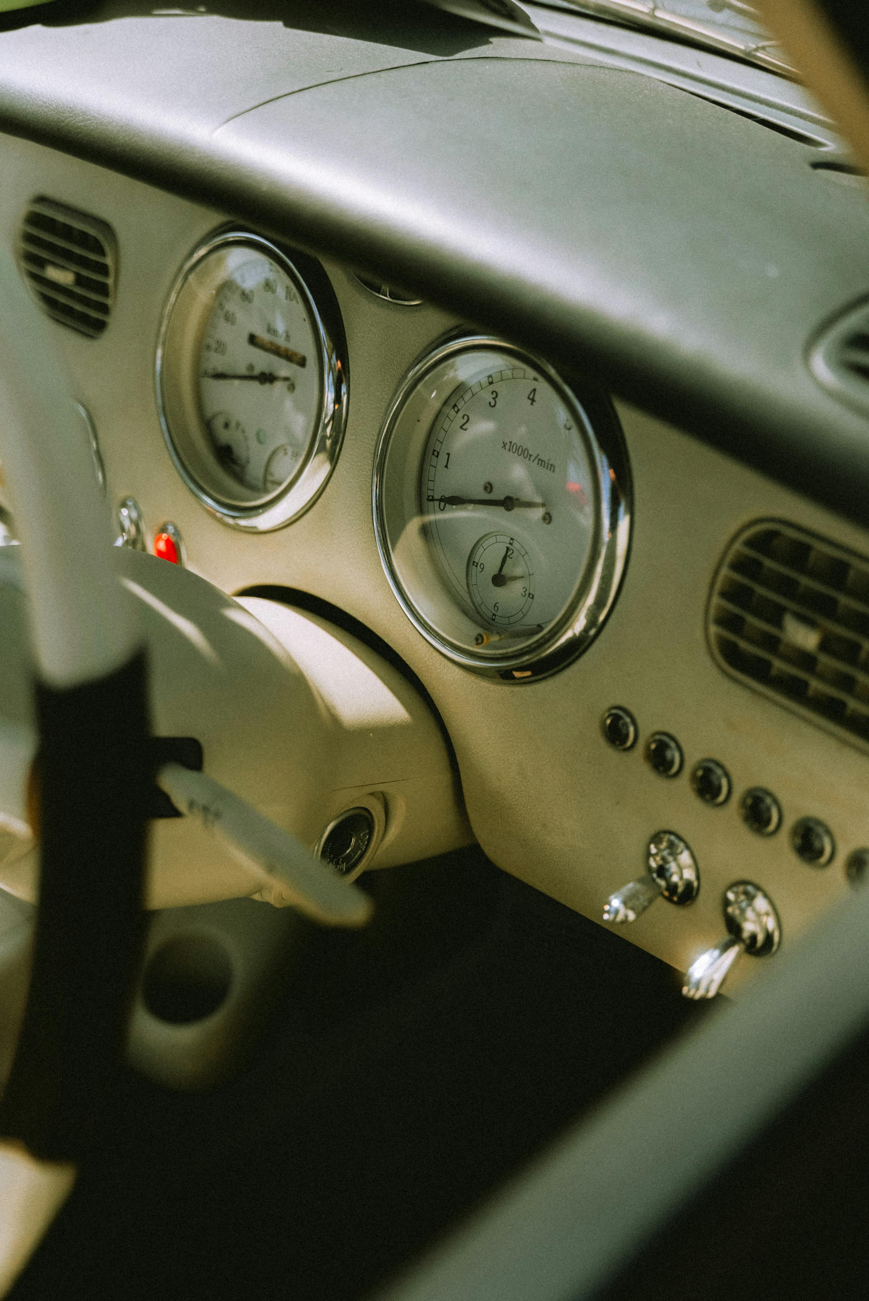 Photography of a Classic Car Gauge · Free Stock Photo