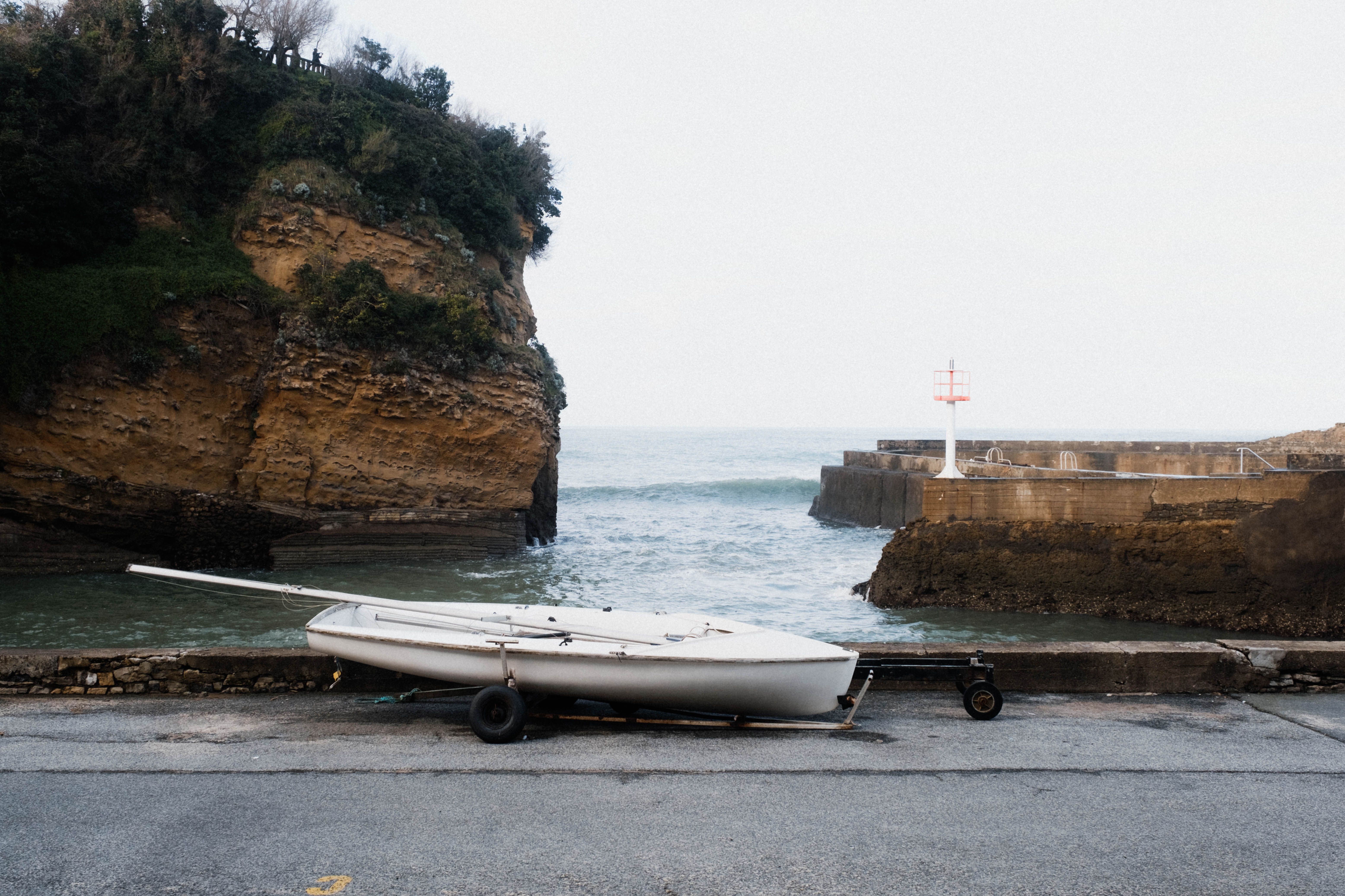 Trailer with a Boat on the Seaside Road · Free Stock Photo