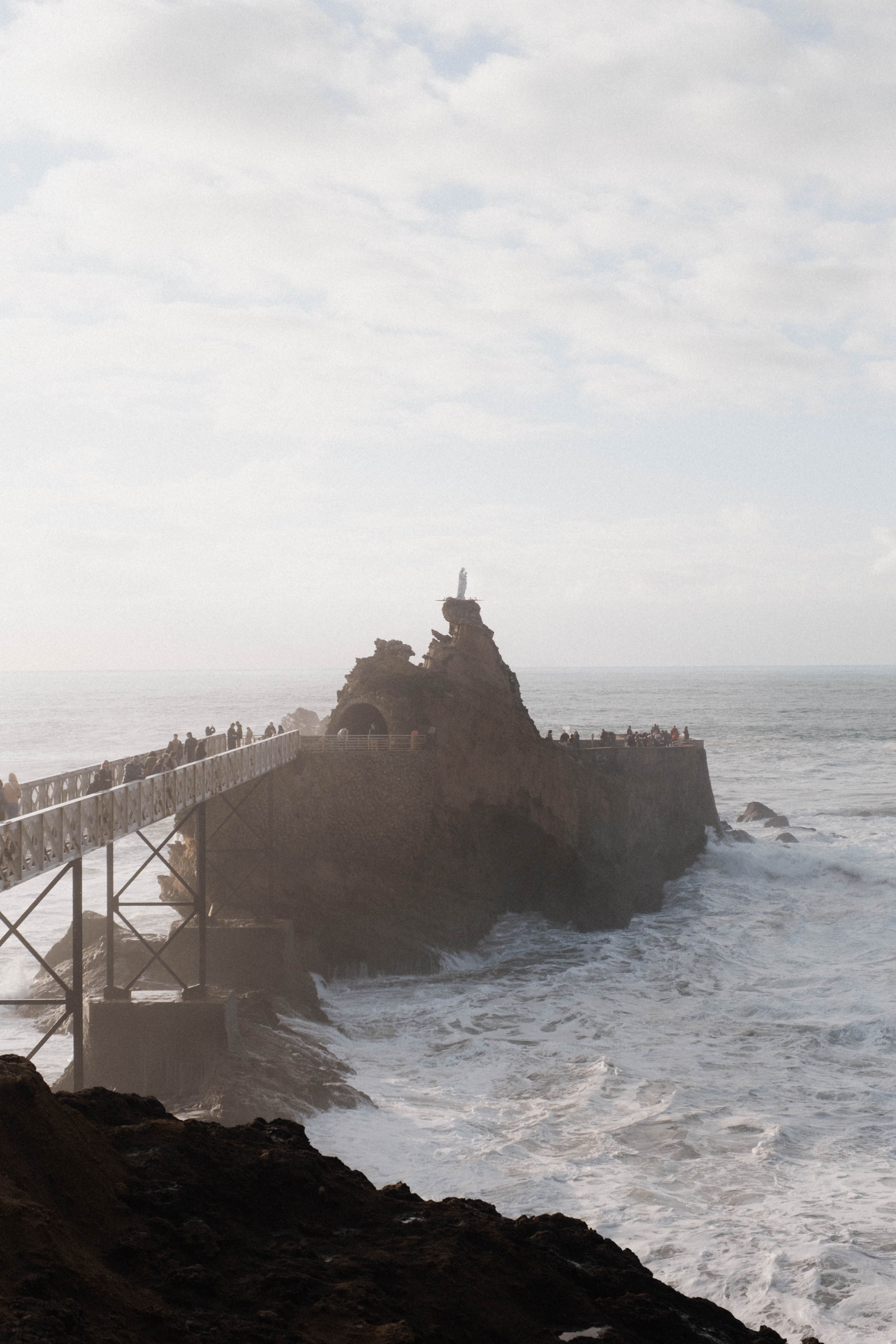 Rocher de la Vierge Rock Formation on Ocean Shore in France · Free ...