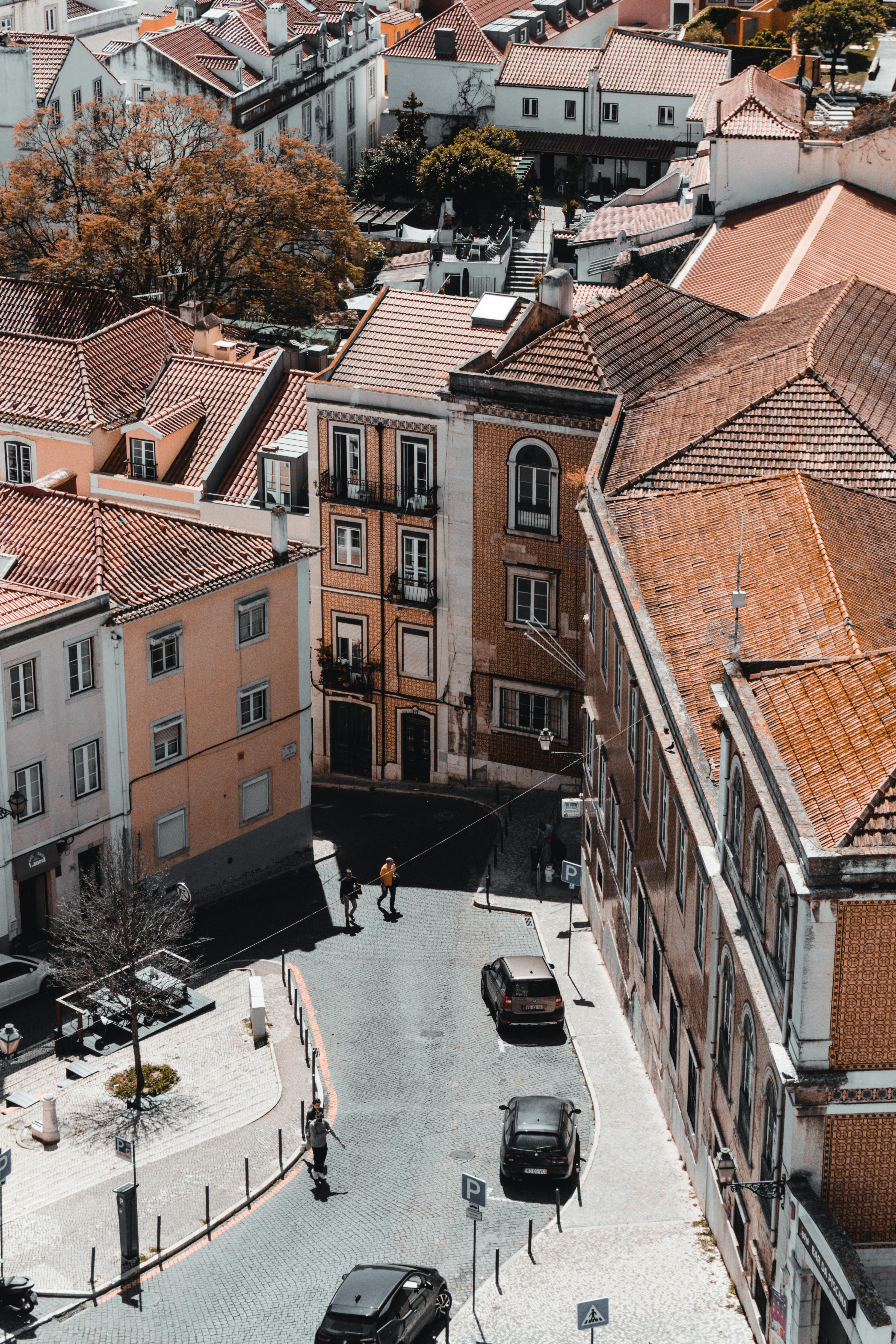View Of A Town With People Outside · Free Stock Photo