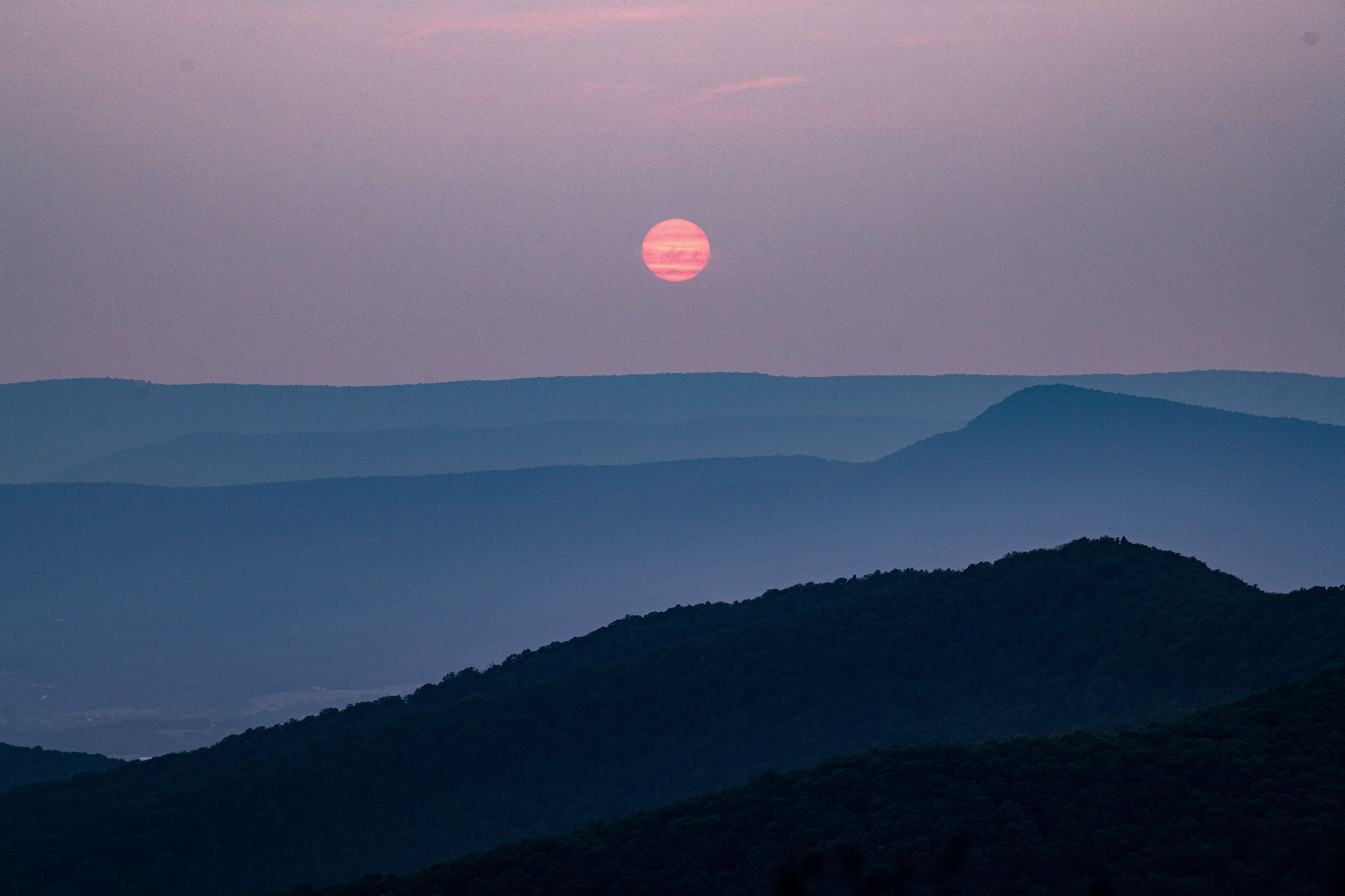 Moon over Hills at Dusk · Free Stock Photo