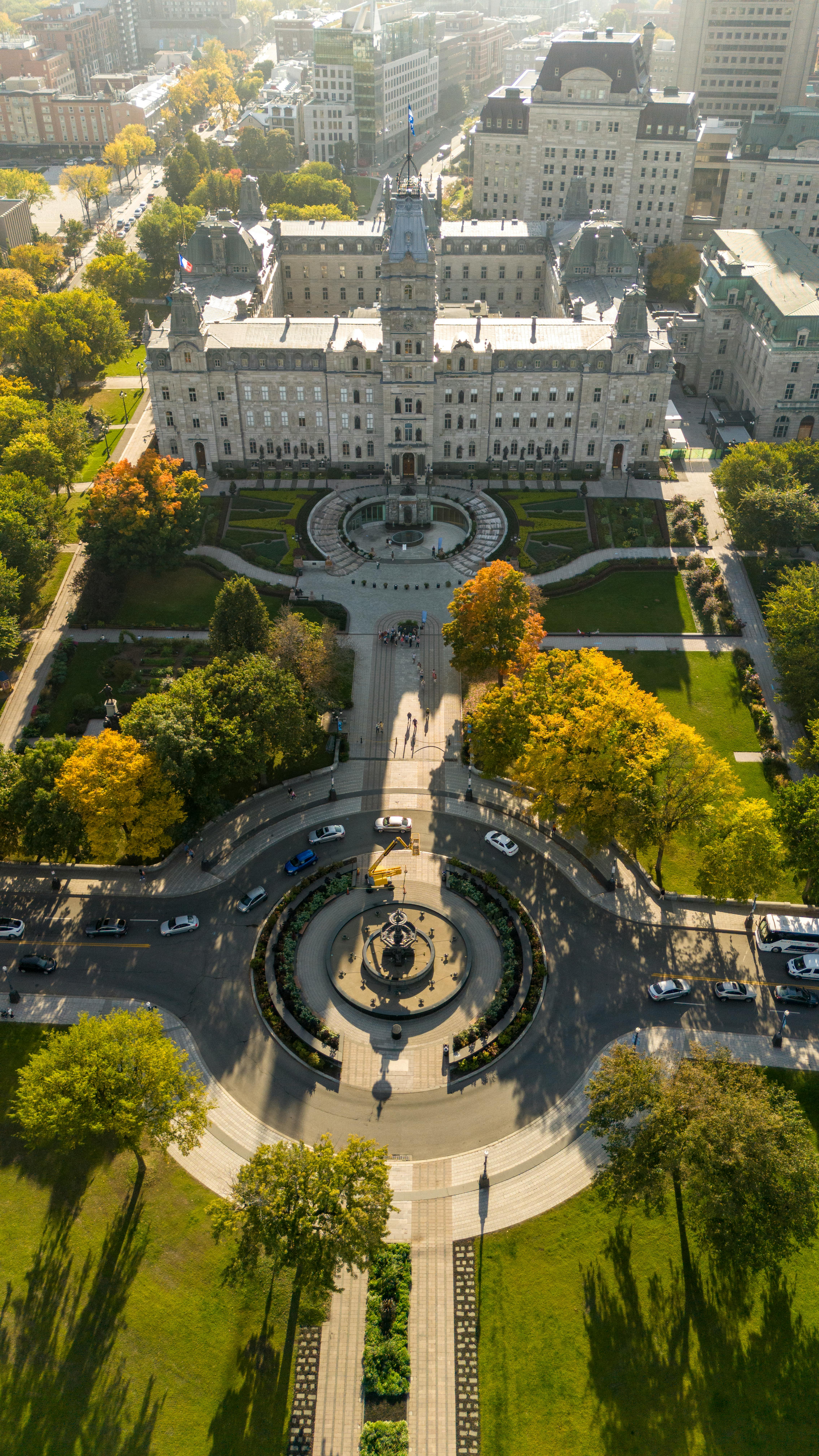 Aerial View of the Quebec Provincial Parliament in Quebec, Canada ...