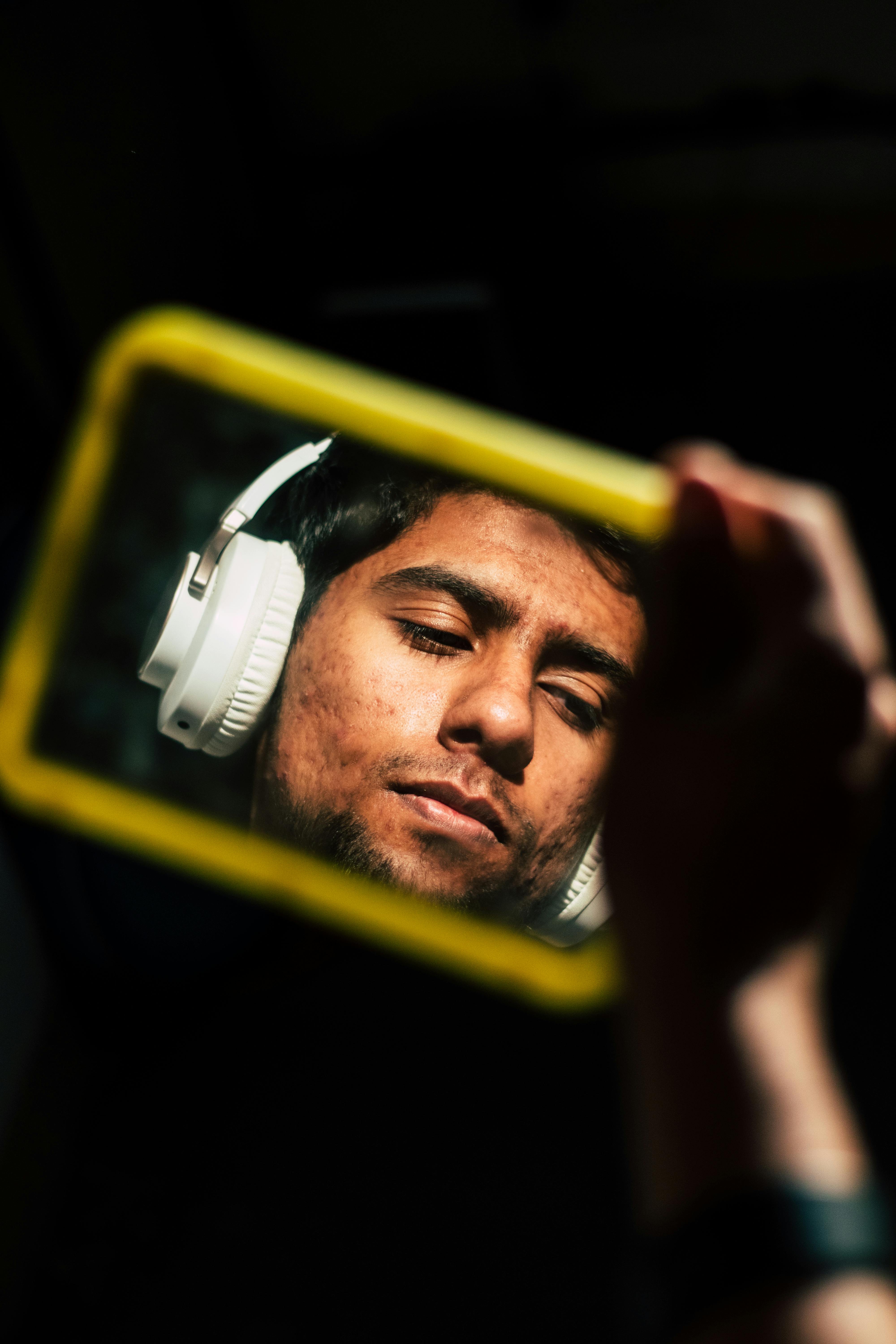 Man Standing in Front of Mirror · Free Stock Photo