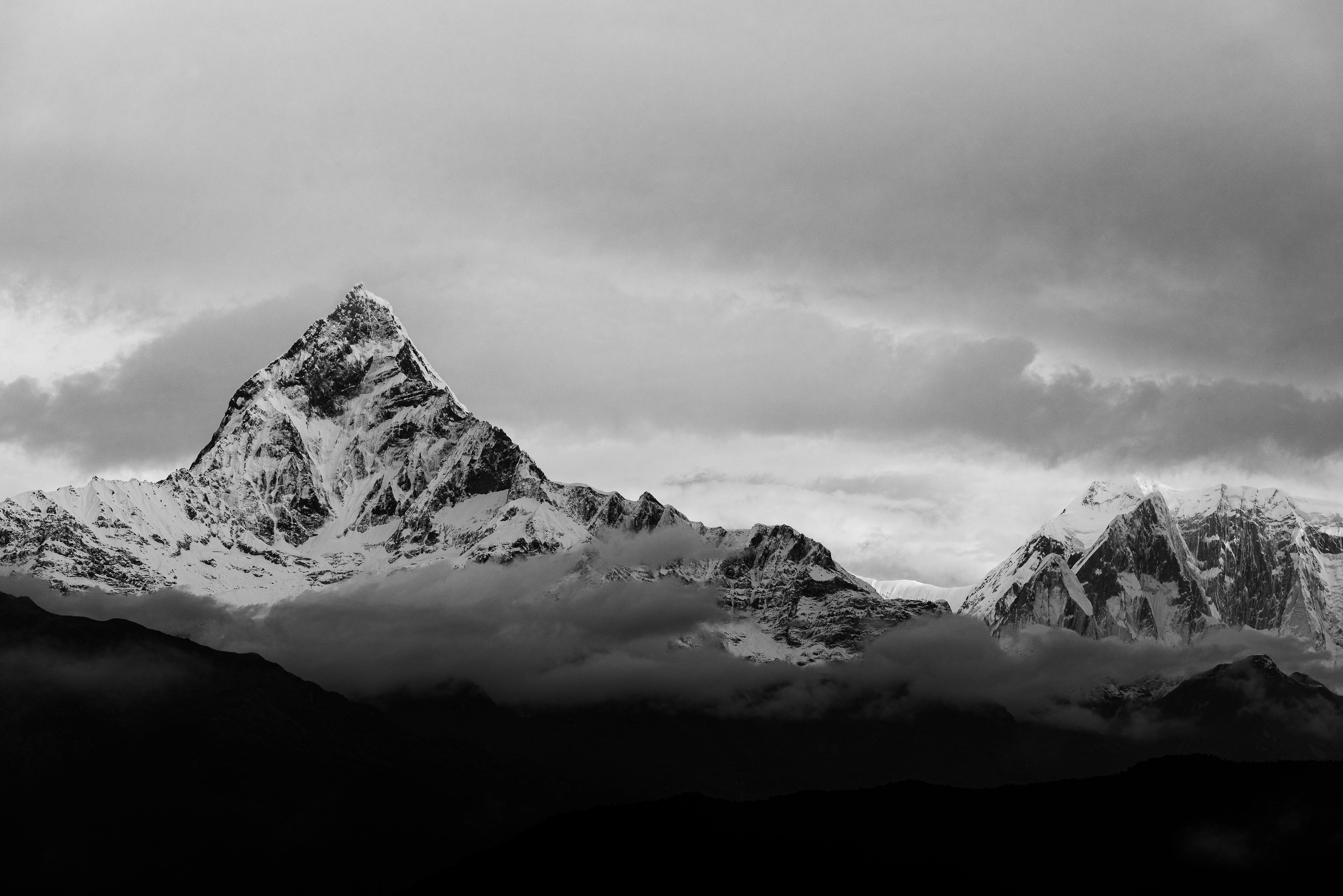 Grayscale Photography of Mountain · Free Stock Photo