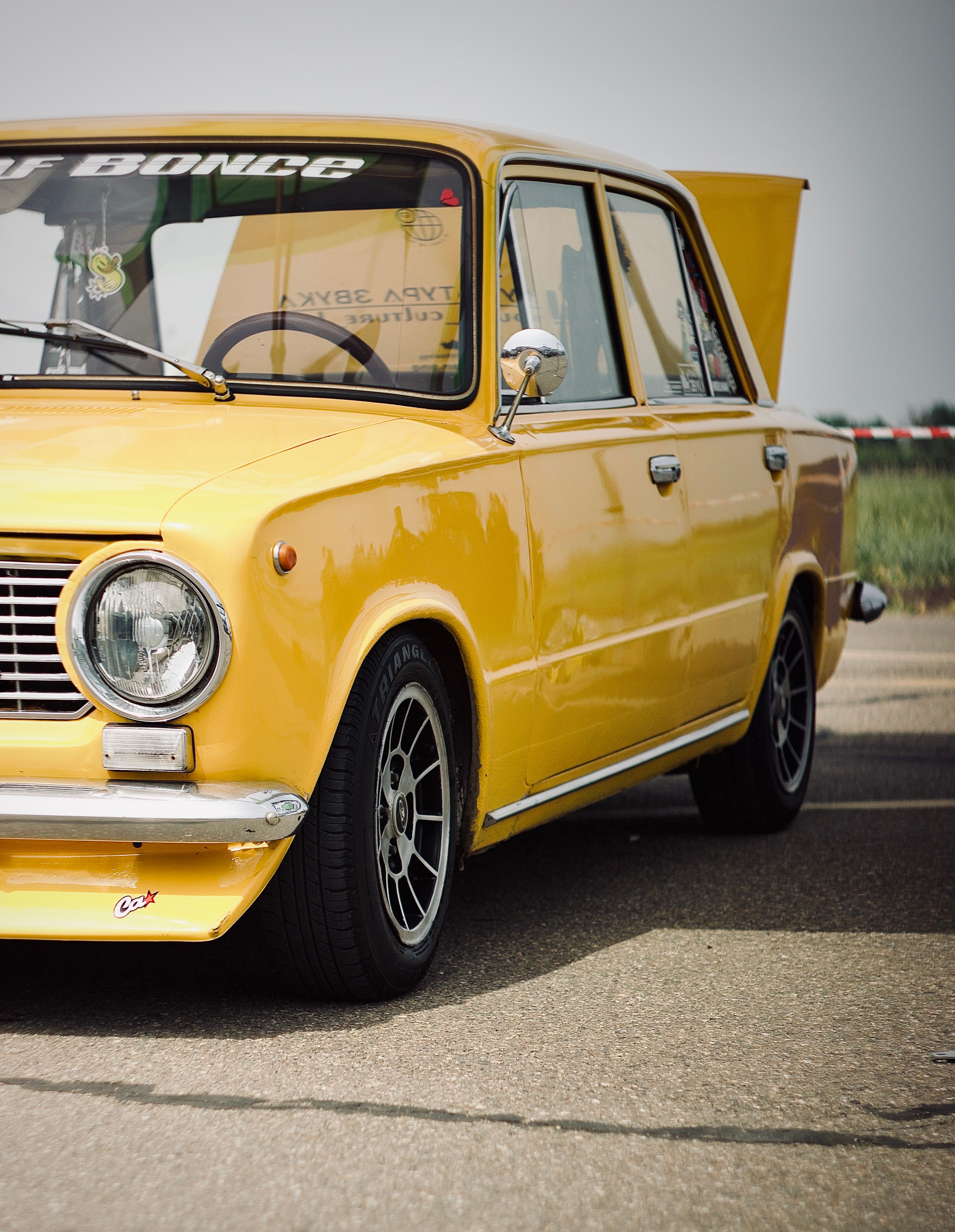 Yellow, Tuned Murat 124 Car · Free Stock Photo