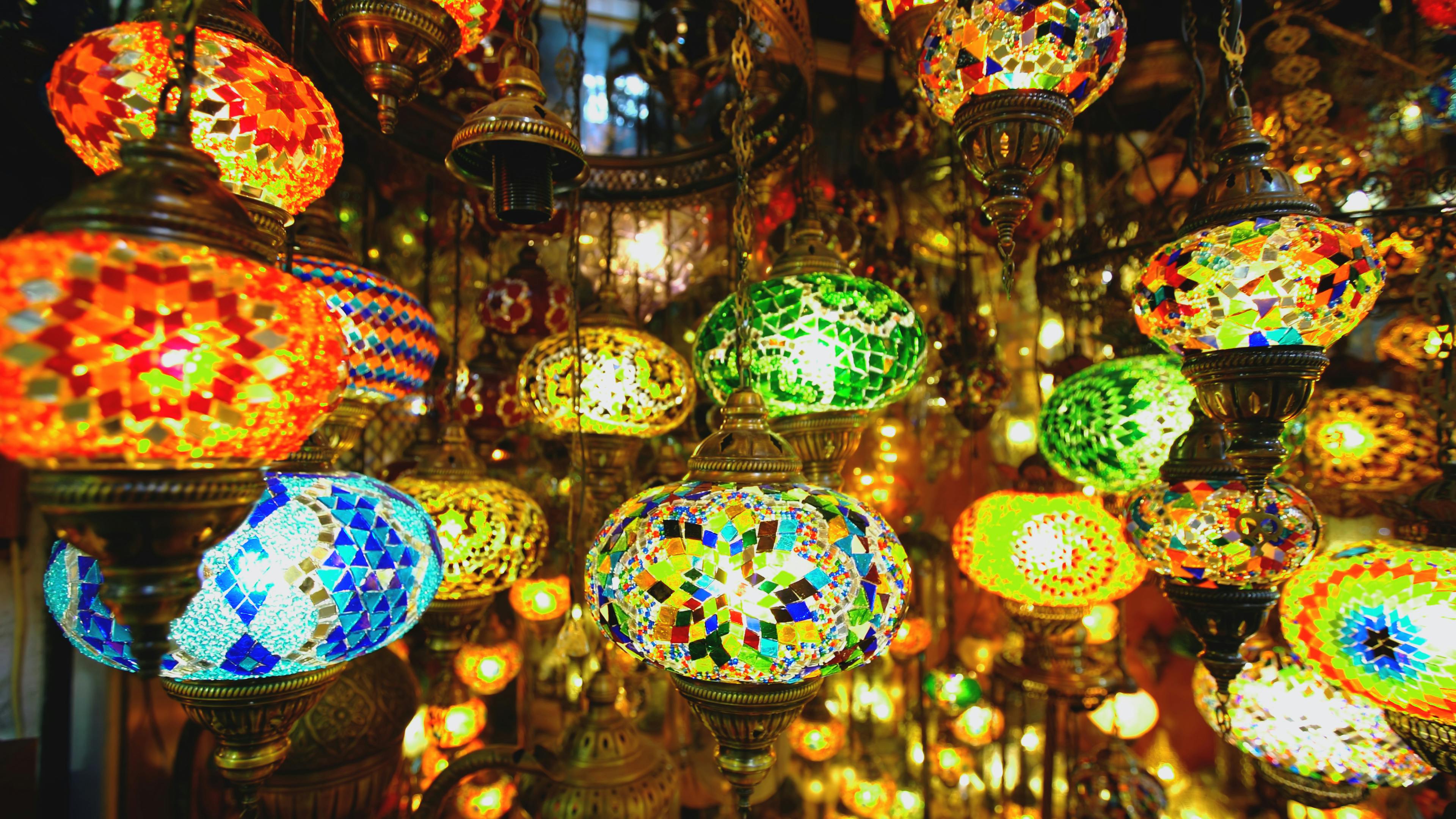 Colorful Traditional Lanterns Hanging at Bazaar · Free Stock Photo