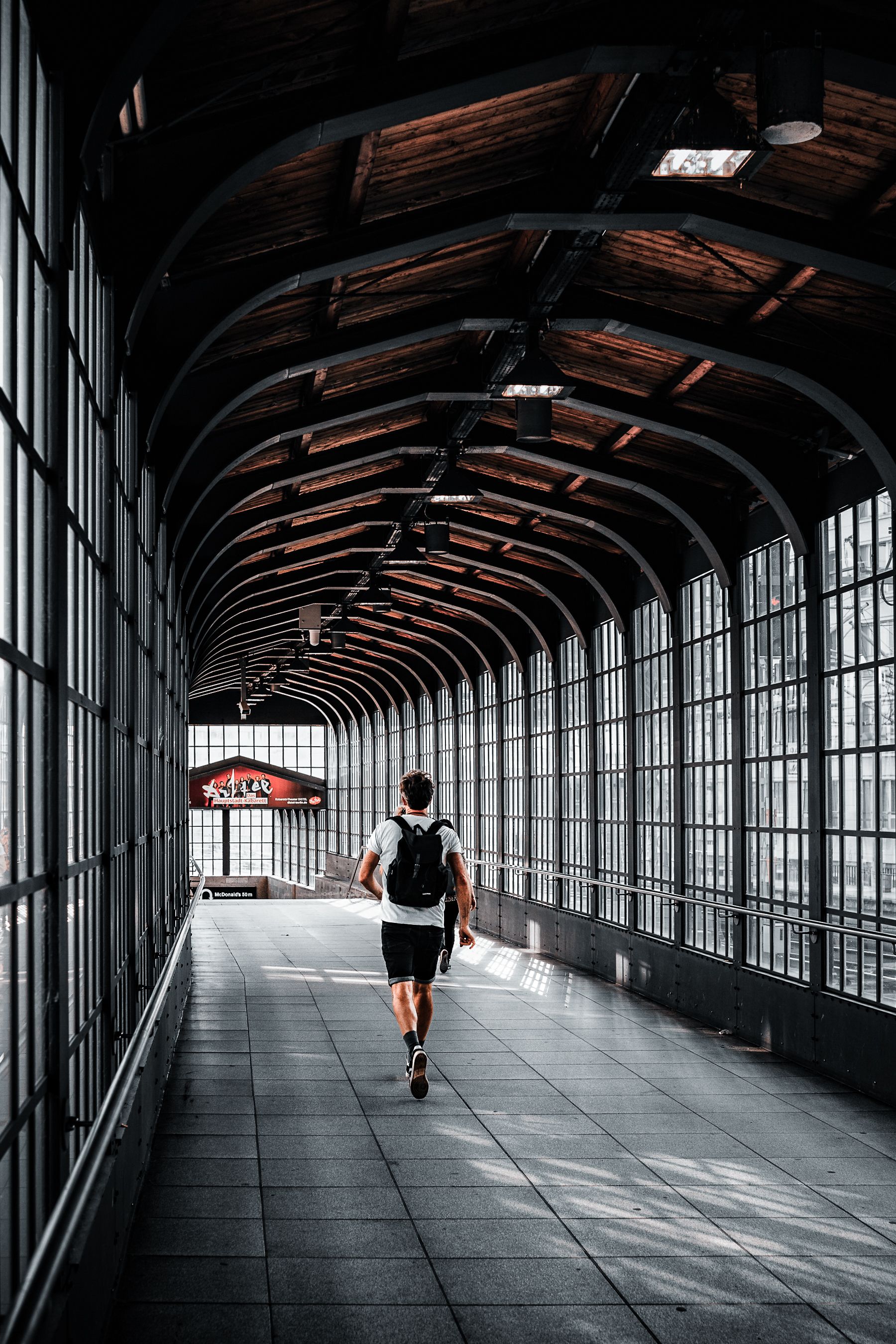 Man Running in a Tunnel · Free Stock Photo
