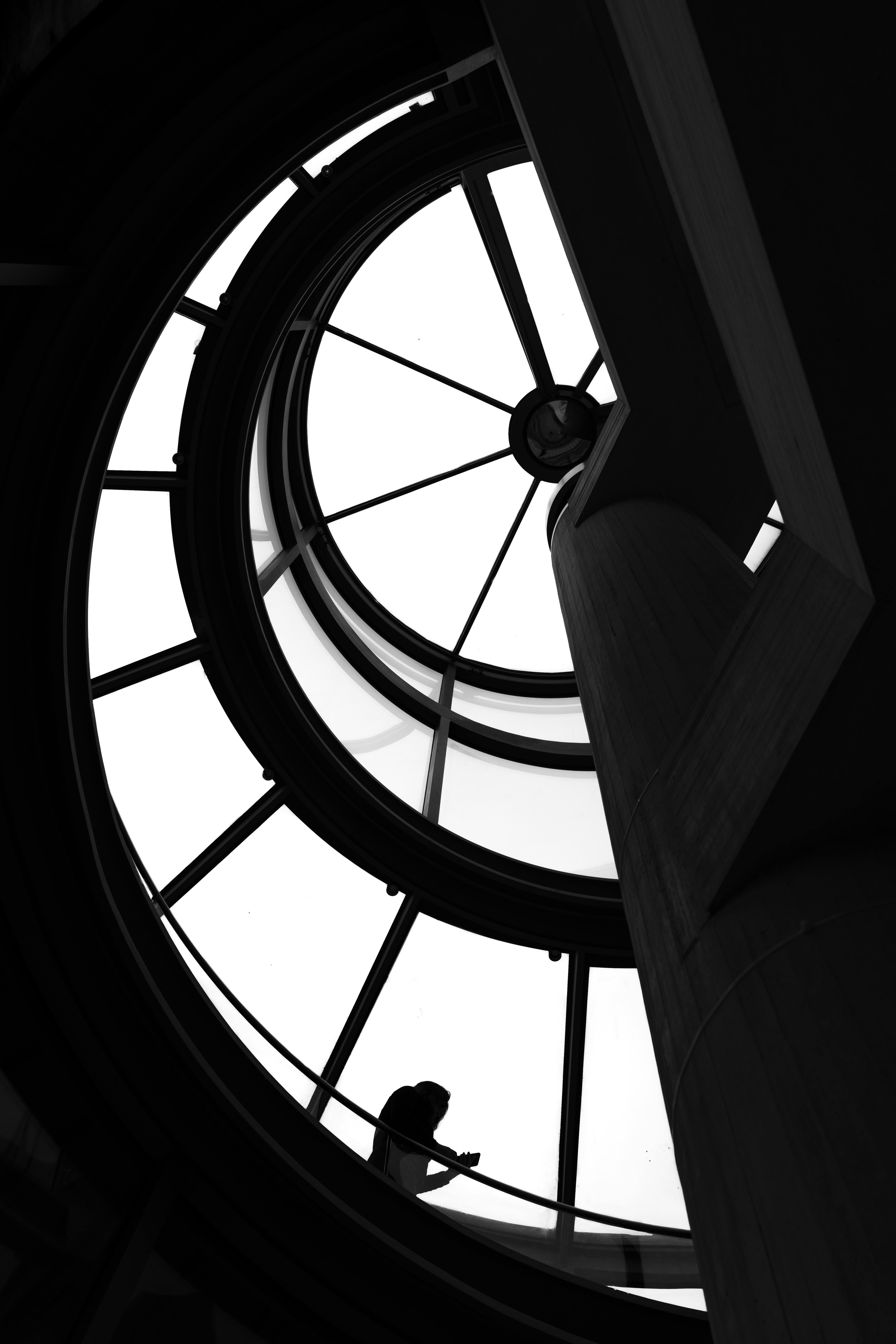 Low Angle Shot of Triangle Stairs in a Tall Building · Free Stock Photo