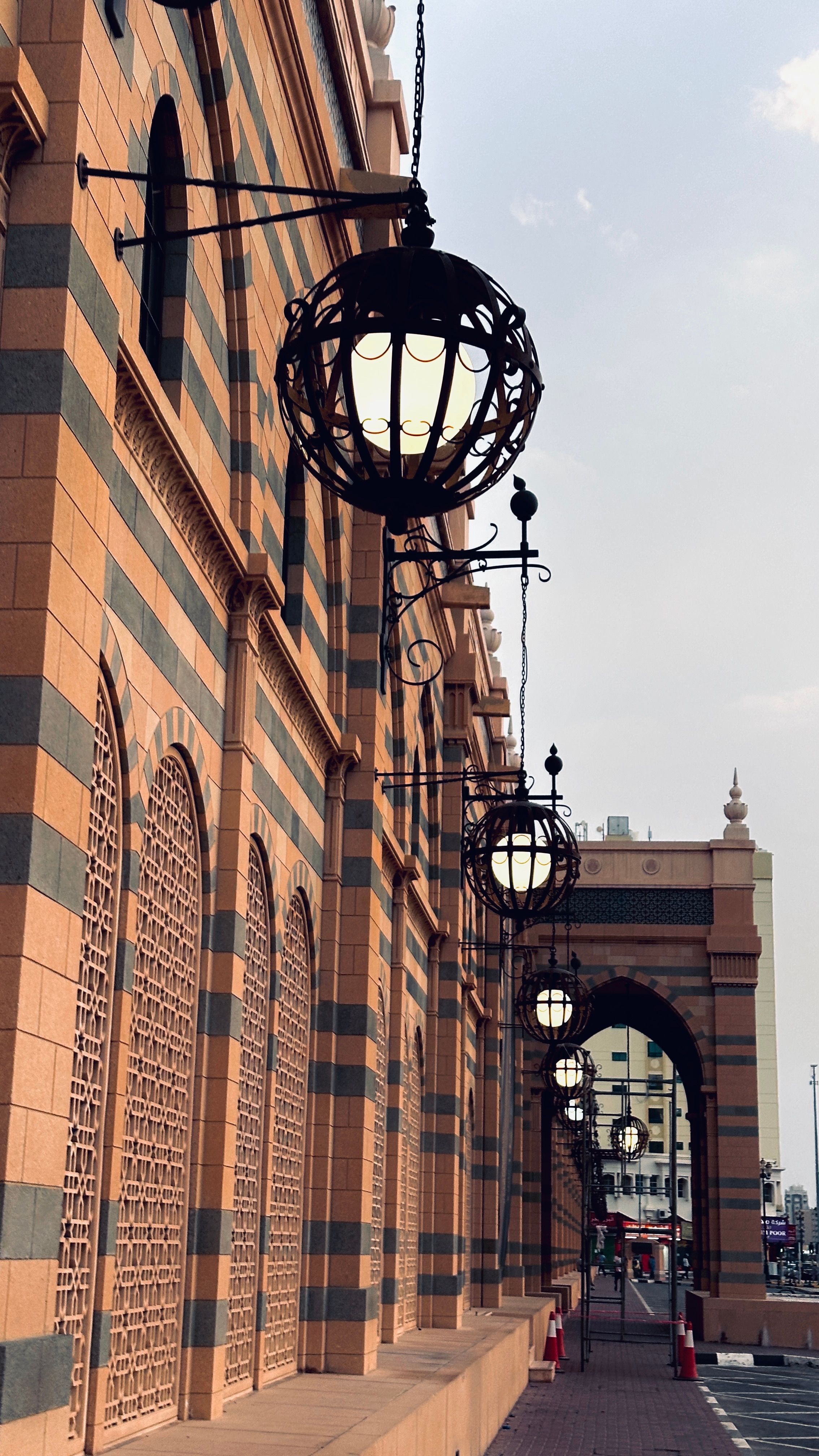 Lanterns at Wall of Sharjah Museum of Islamic Civilization in UAE ...