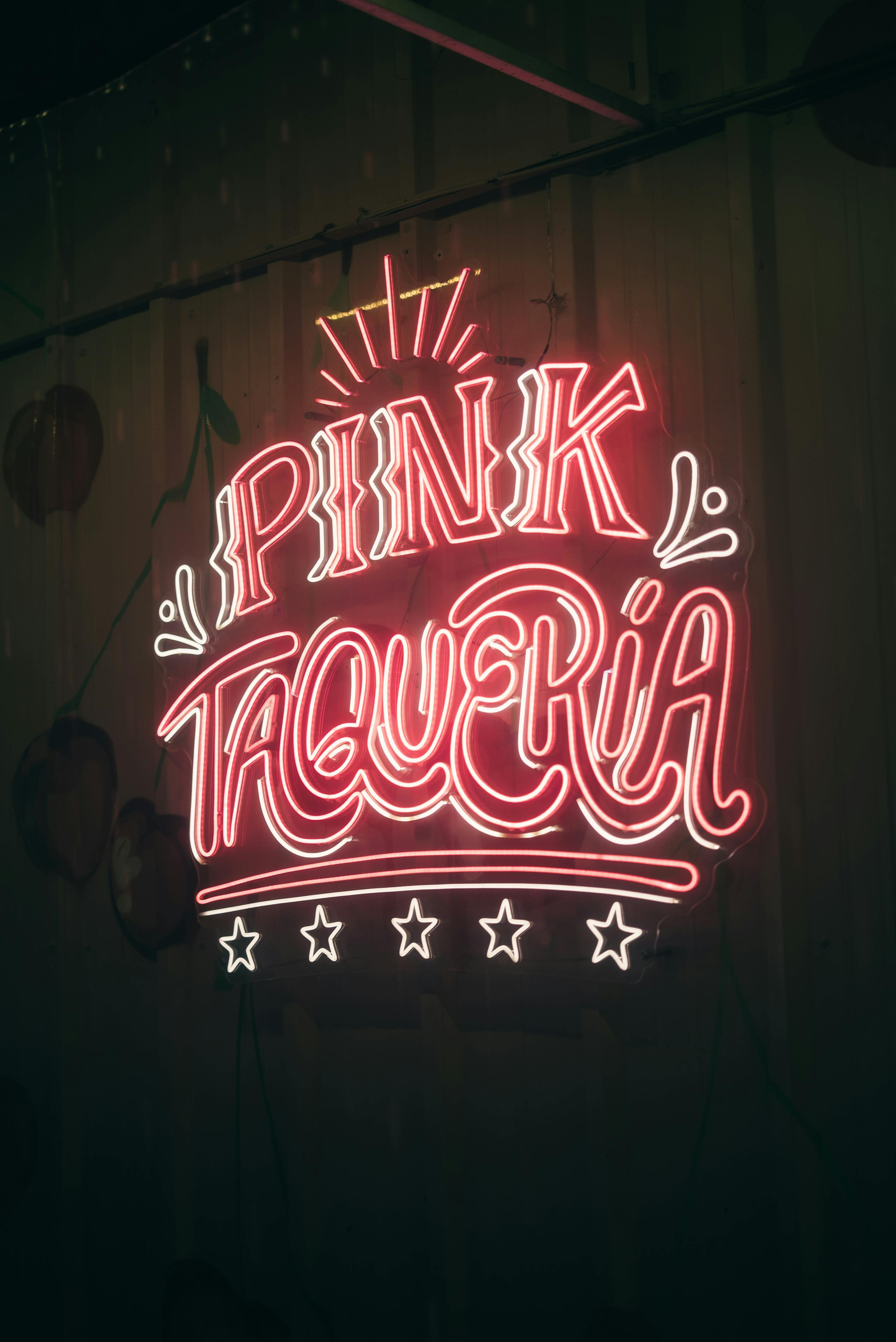 Pink tequila neon sign · Free Stock Photo