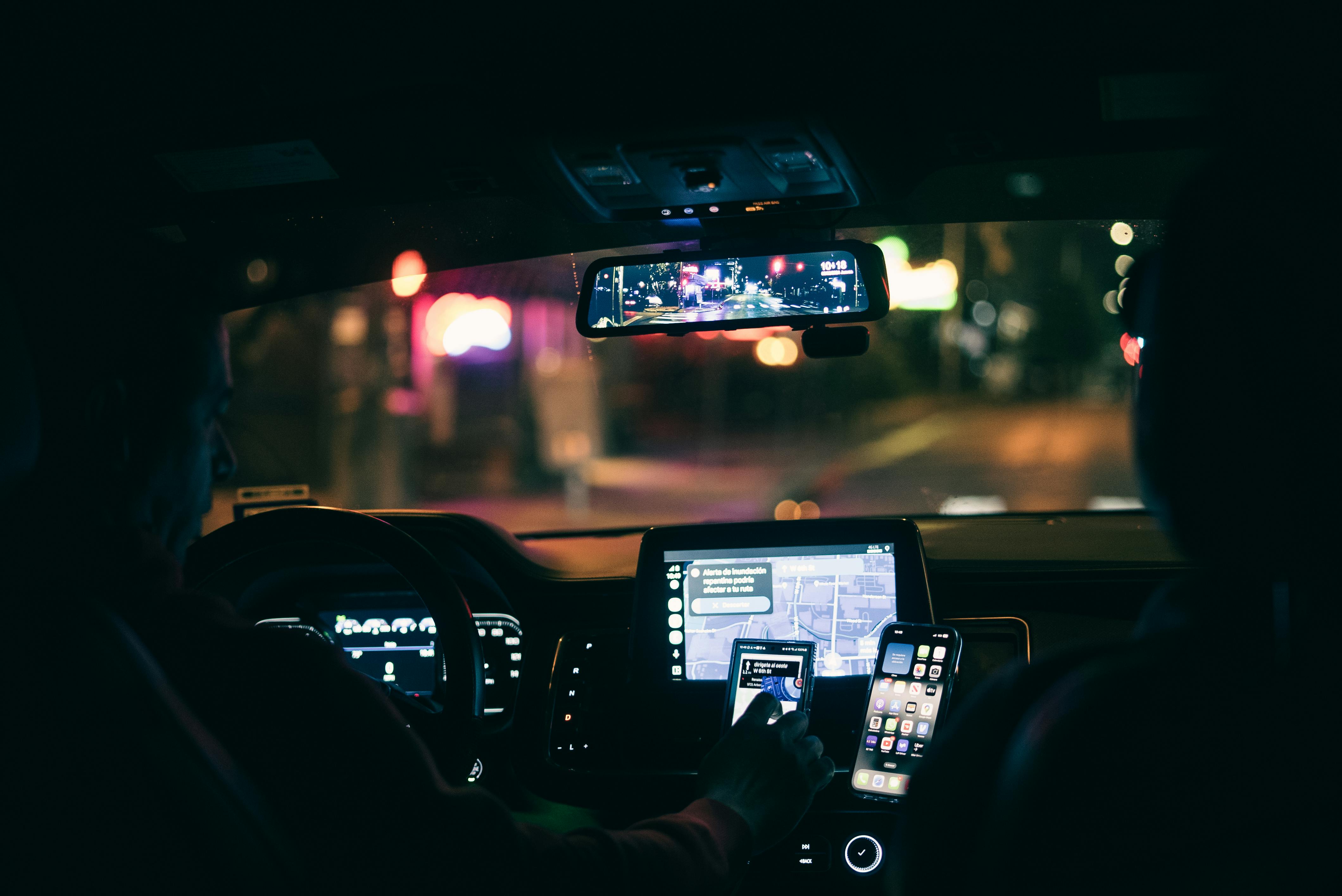 Man Driving Car at Night · Free Stock Photo