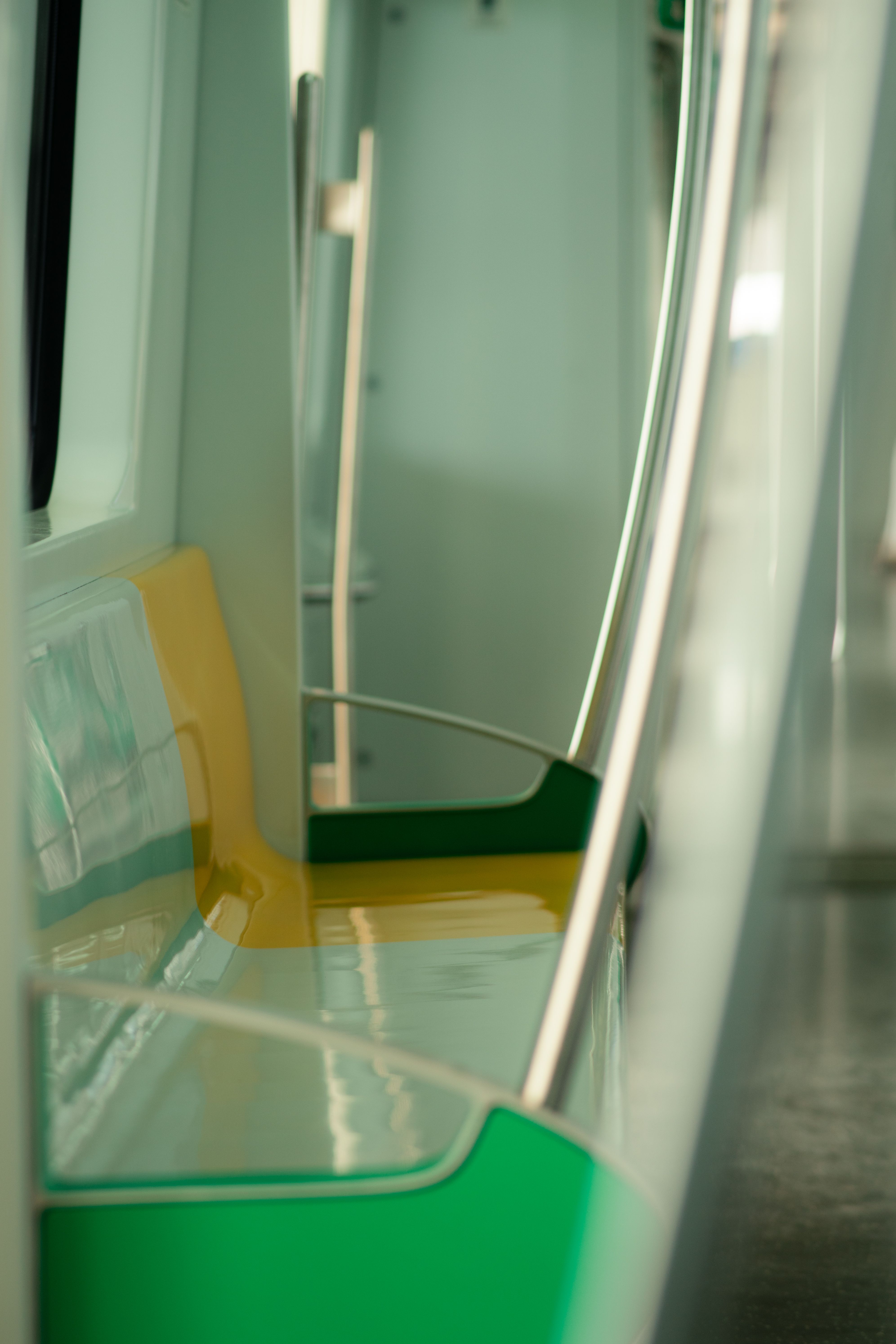 Two red smiley faces on a subway train · Free Stock Photo