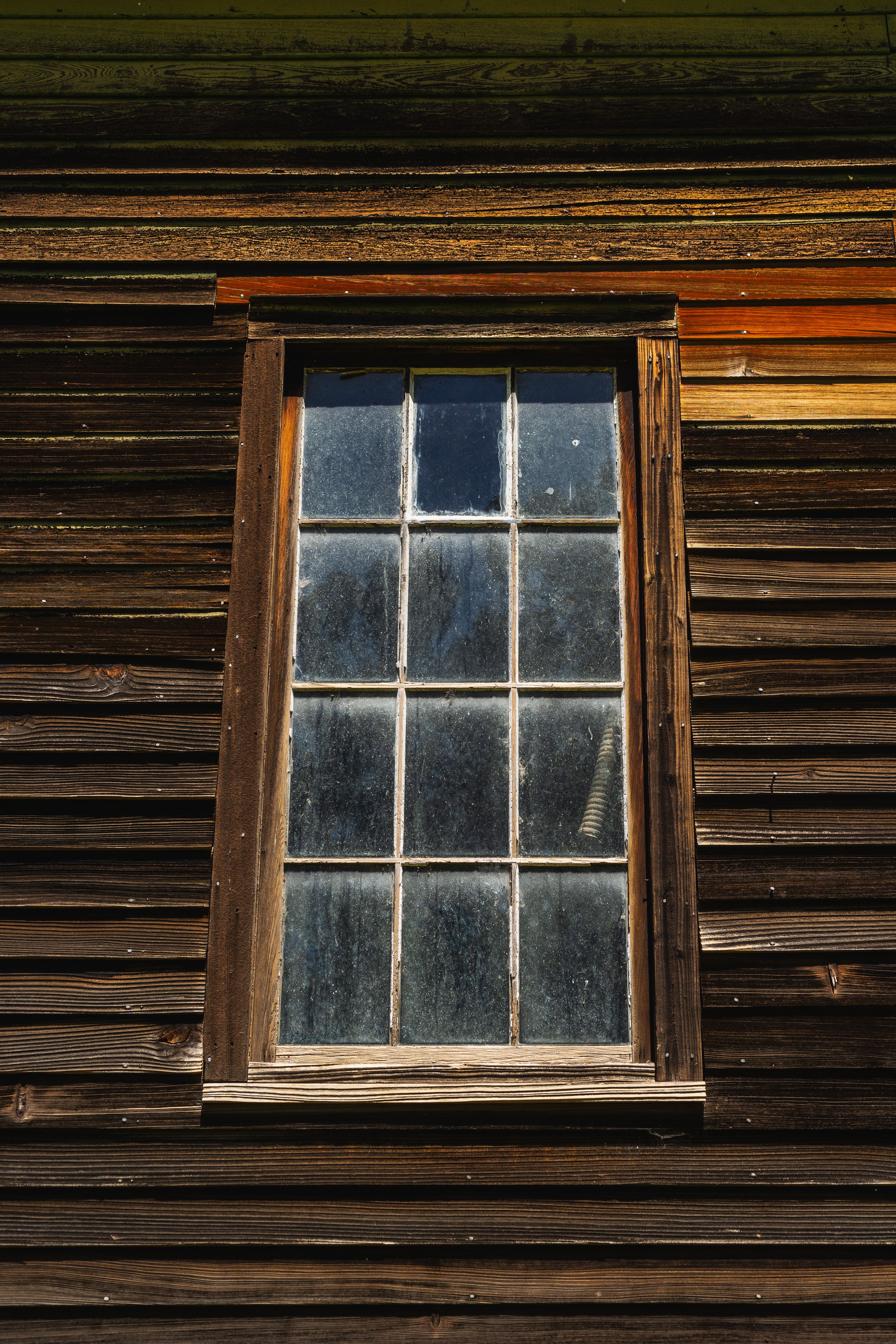 Glass Window of Old Wooden Cabin · Free Stock Photo