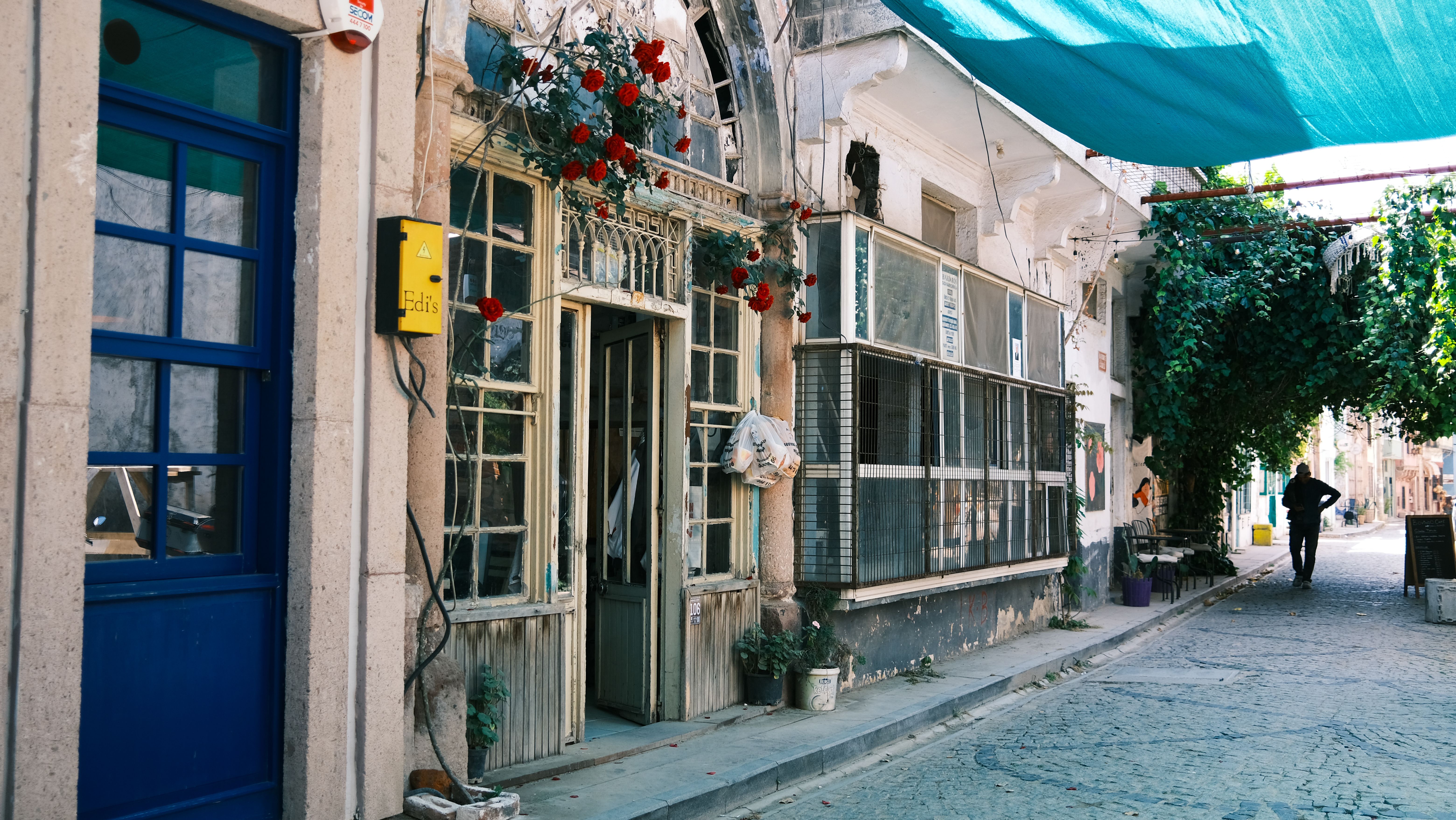 Opened Door to Old Building by Street in Town · Free Stock Photo