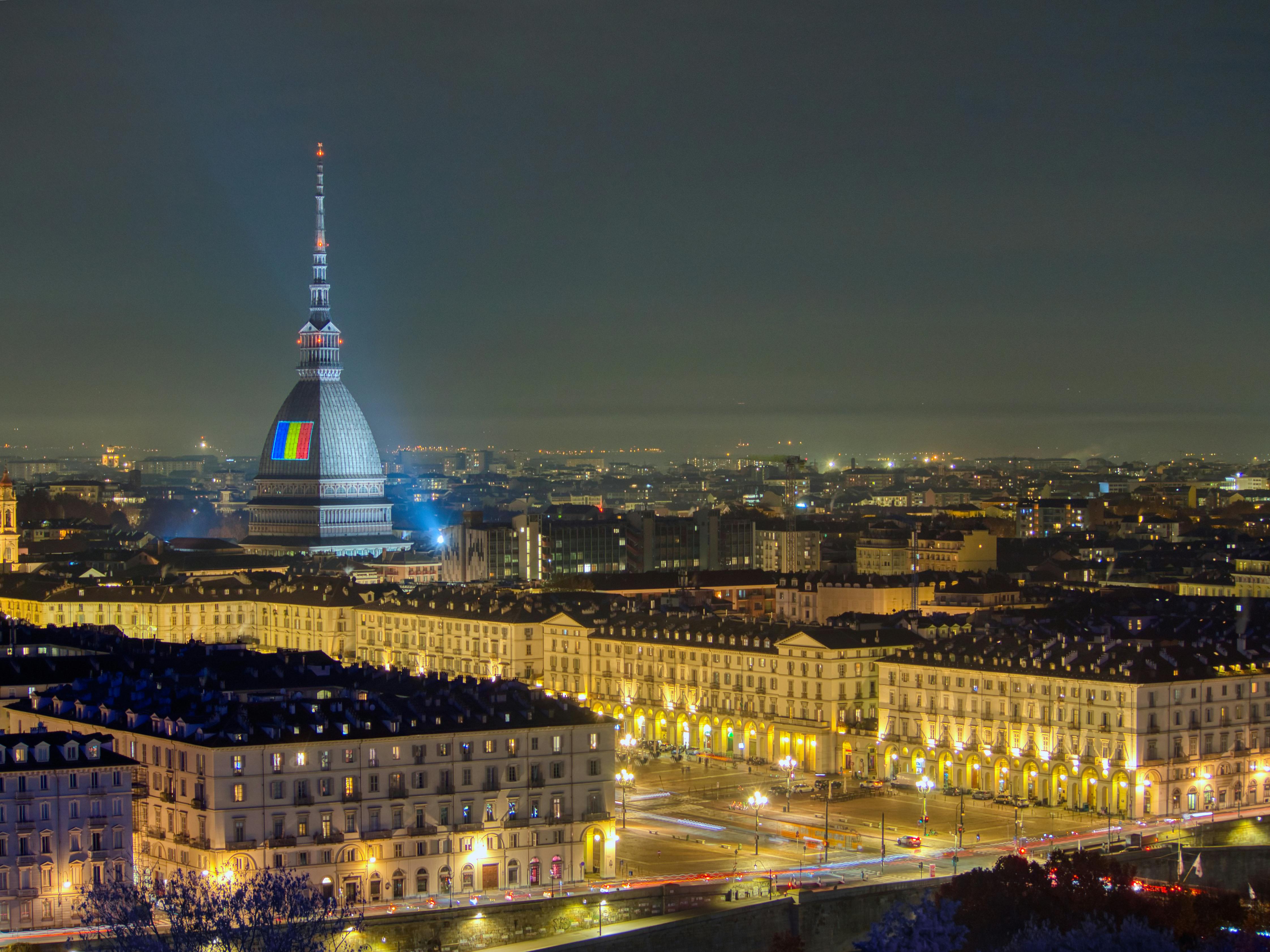 Skyline of Turin at Night · Free Stock Photo