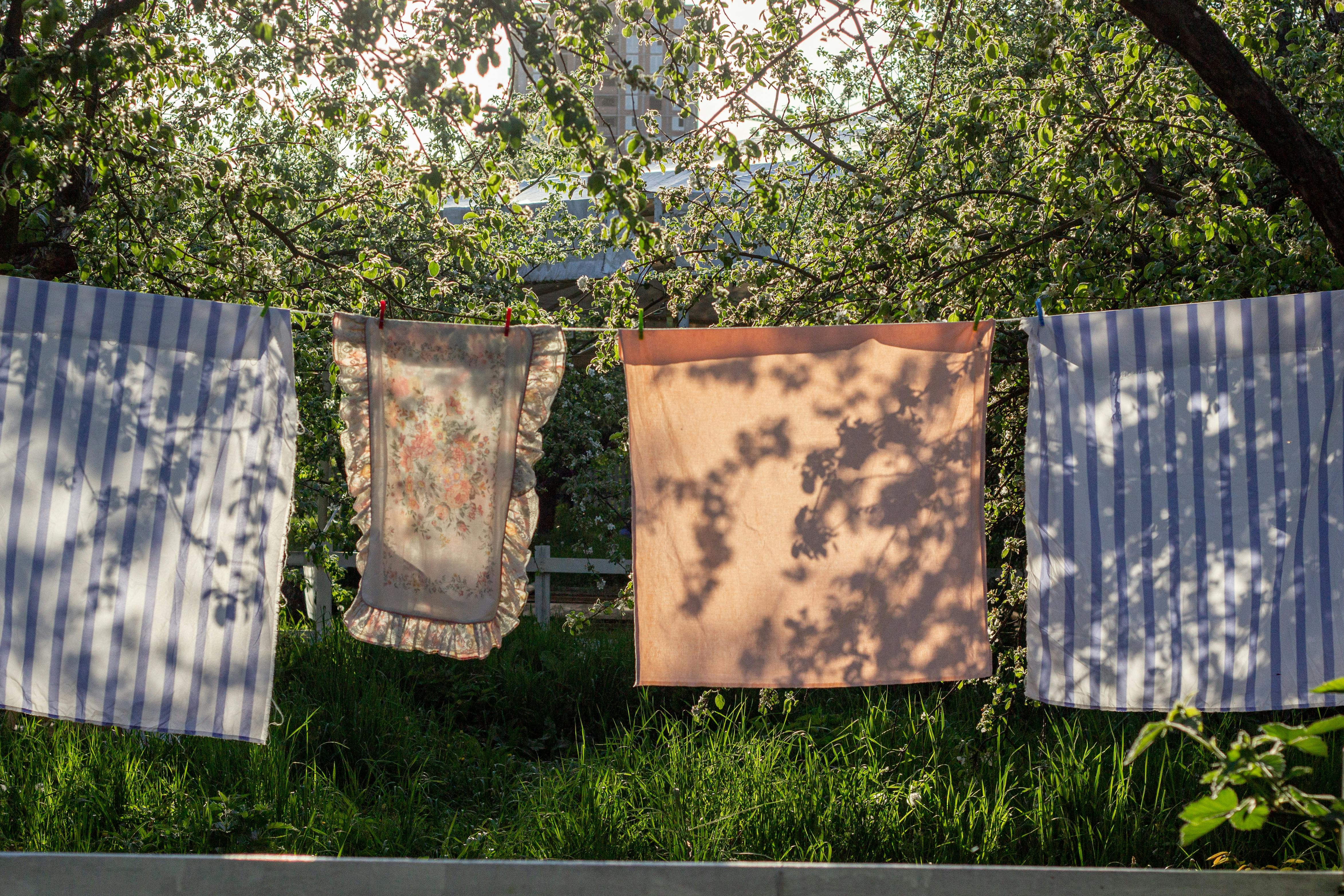 Fabrics Drying on String · Free Stock Photo