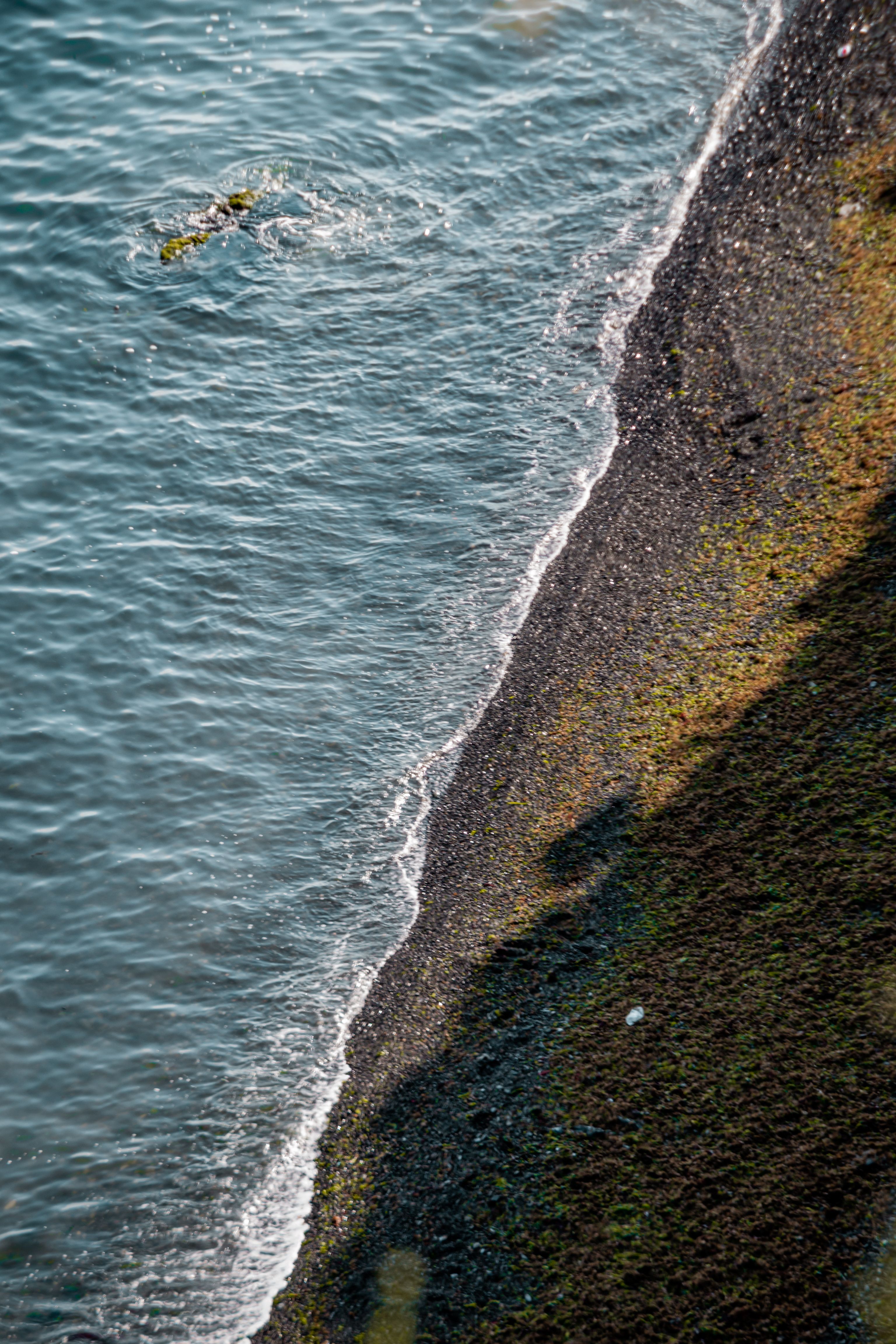 A person is swimming in the ocean near a cliff · Free Stock Photo