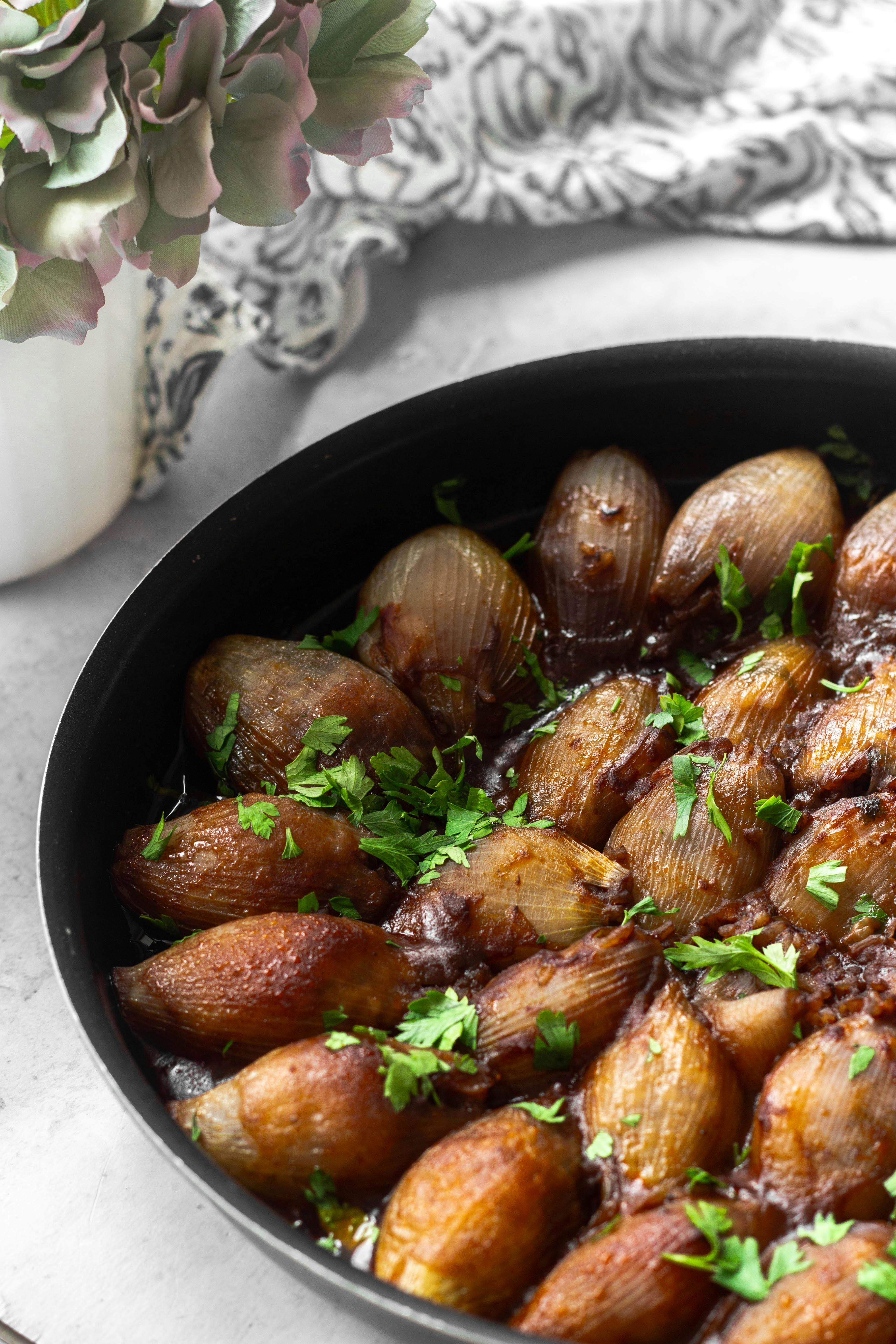 Close-up of Cooked Shallots · Free Stock Photo