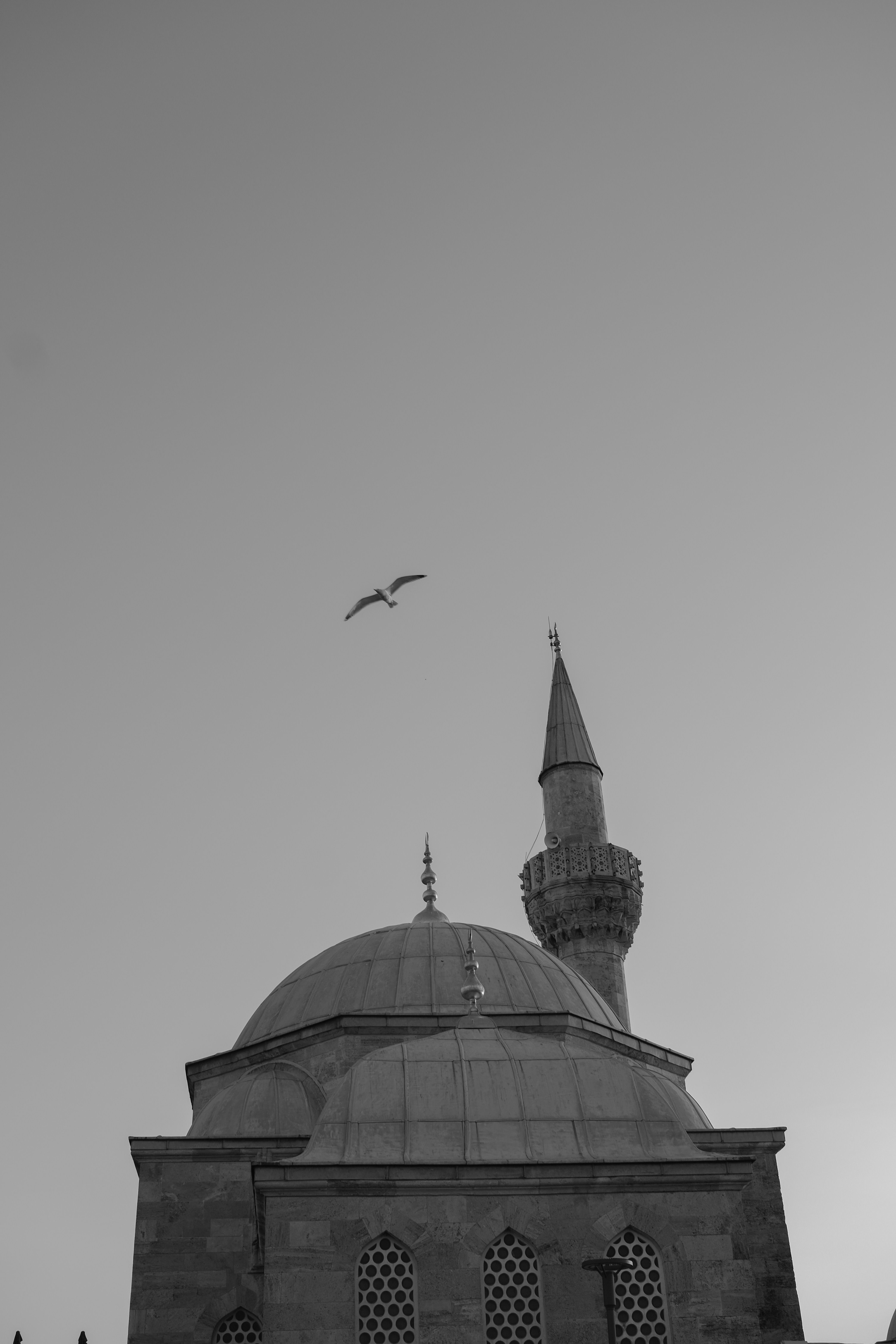 Low Angle Shot of the Dome and Minaret of a Mosque · Free Stock Photo