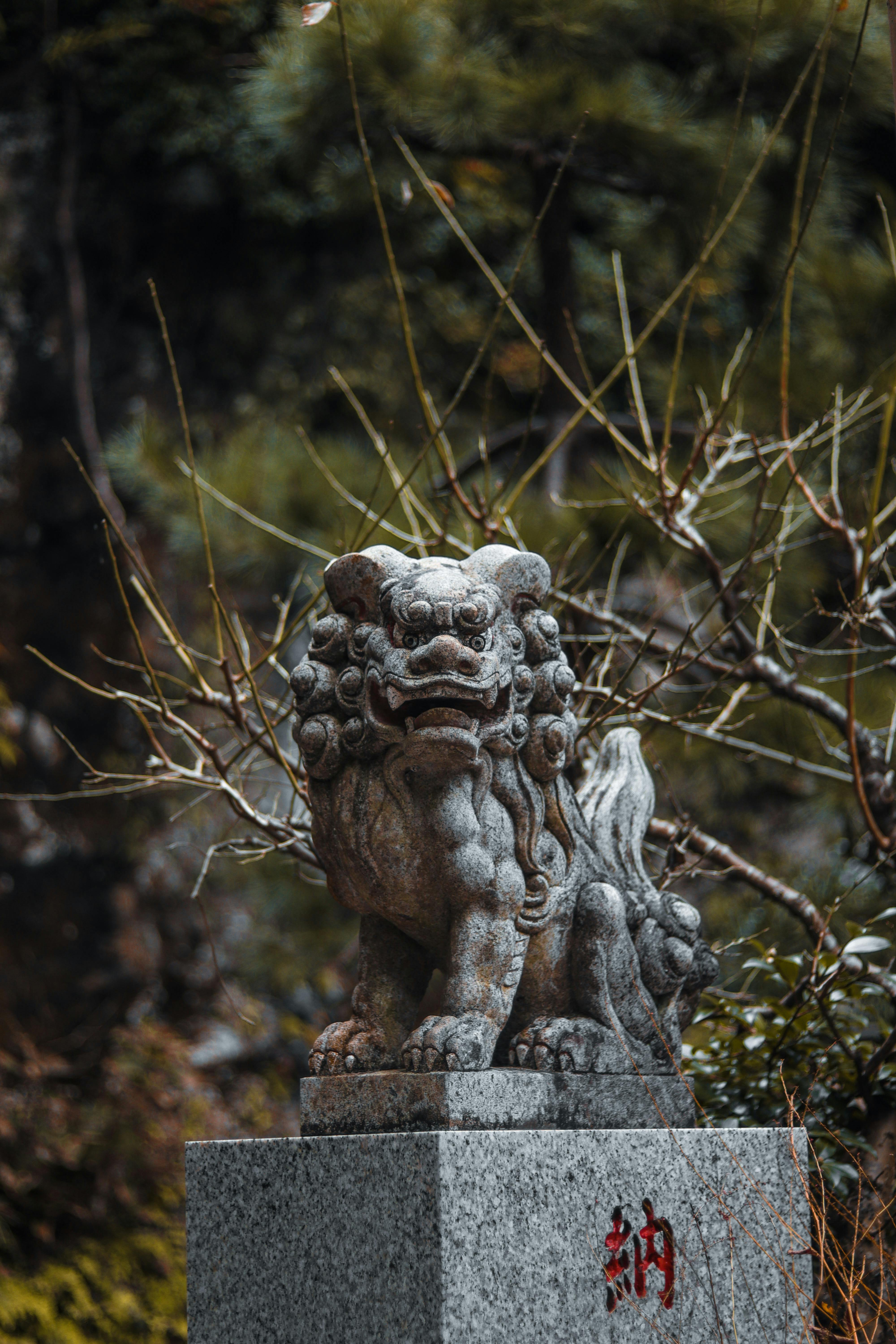 Stone Lion Statue in Kamakura, Japan · Free Stock Photo