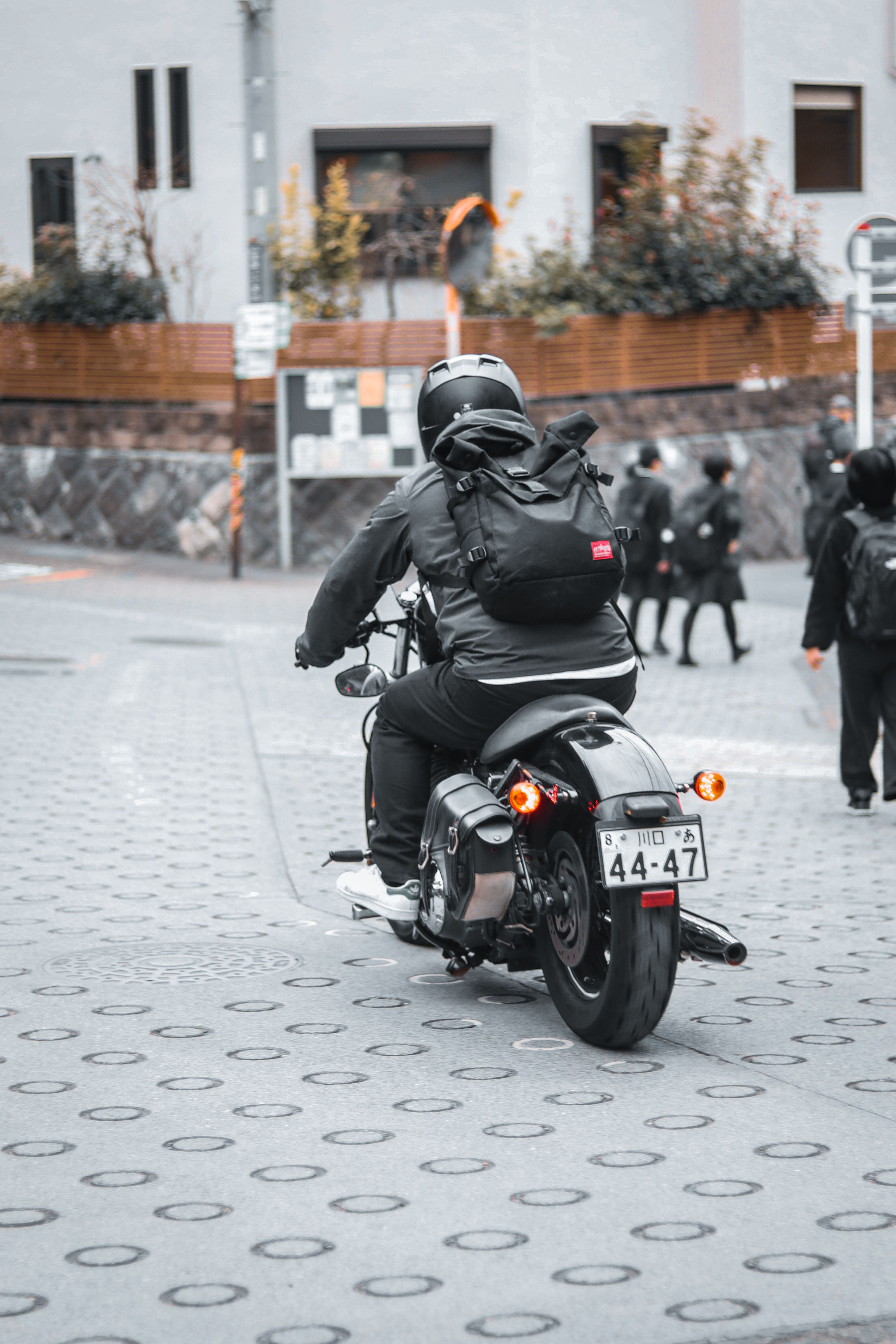 Motorcyclist on Street in Kamakura, Japan · Free Stock Photo