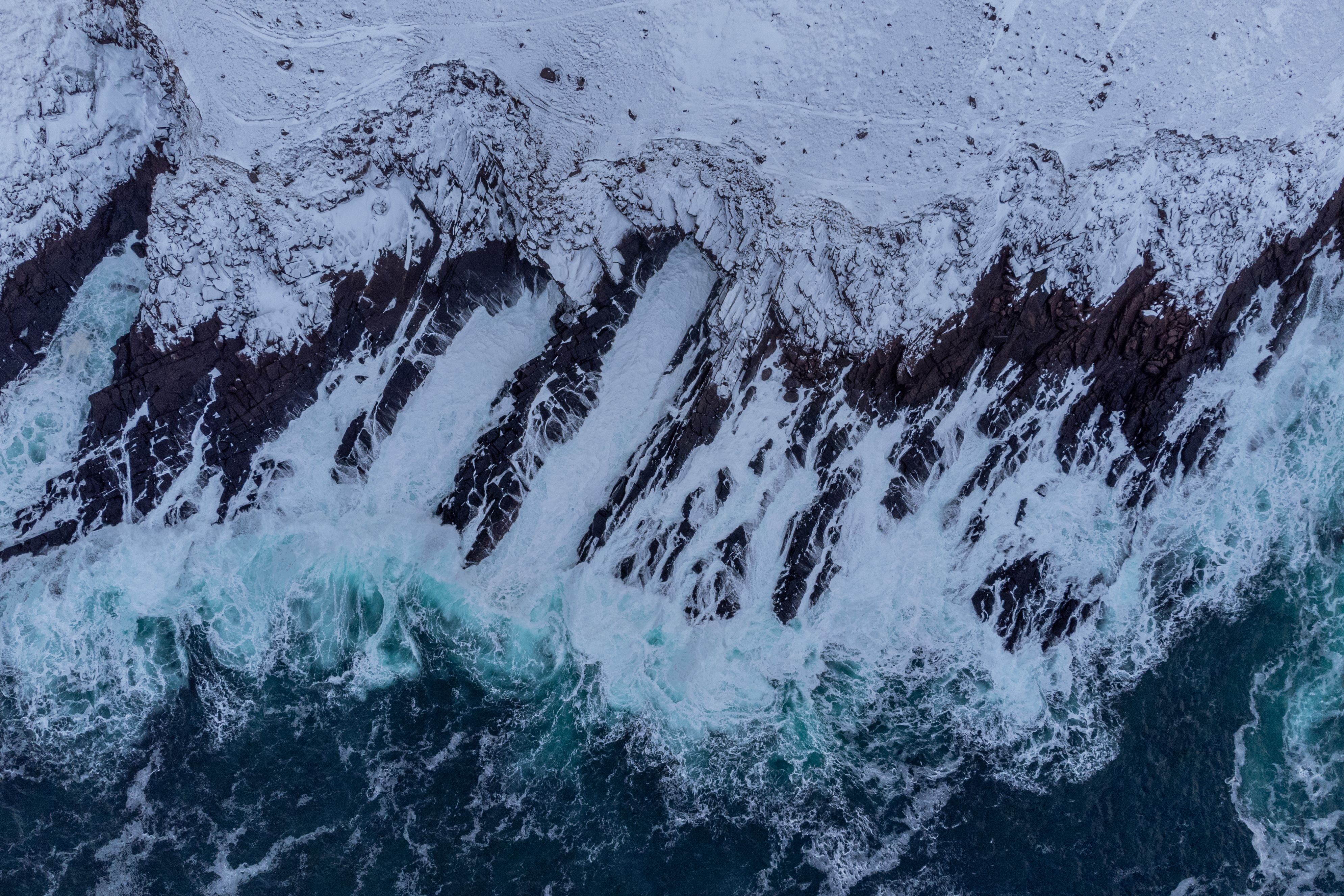 Snow on Sea Shore in Winter · Free Stock Photo