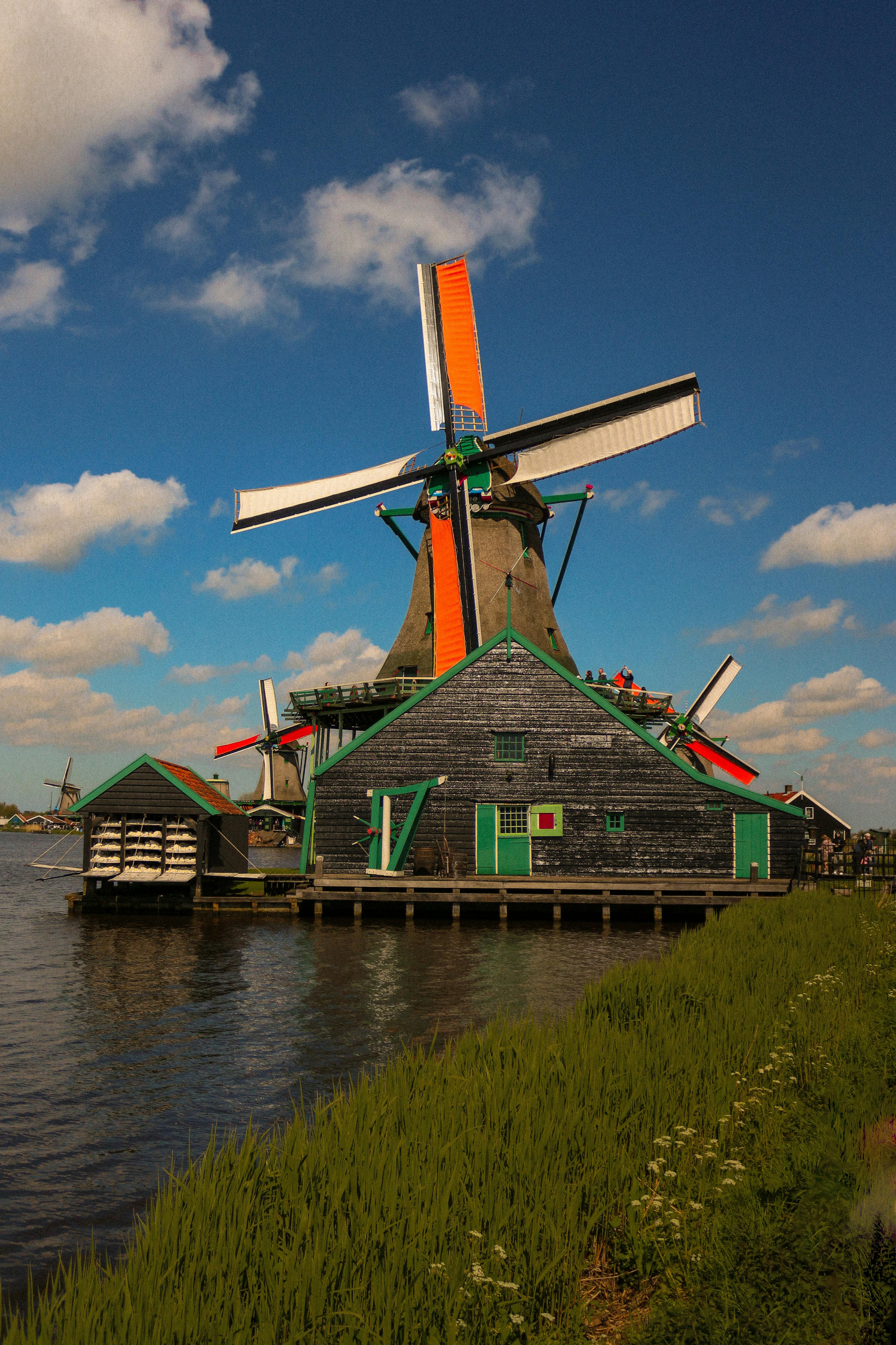 De Kat Windmill in the Zaanse Schans, Zaanstad, the Netherlands · Free Stock Photo