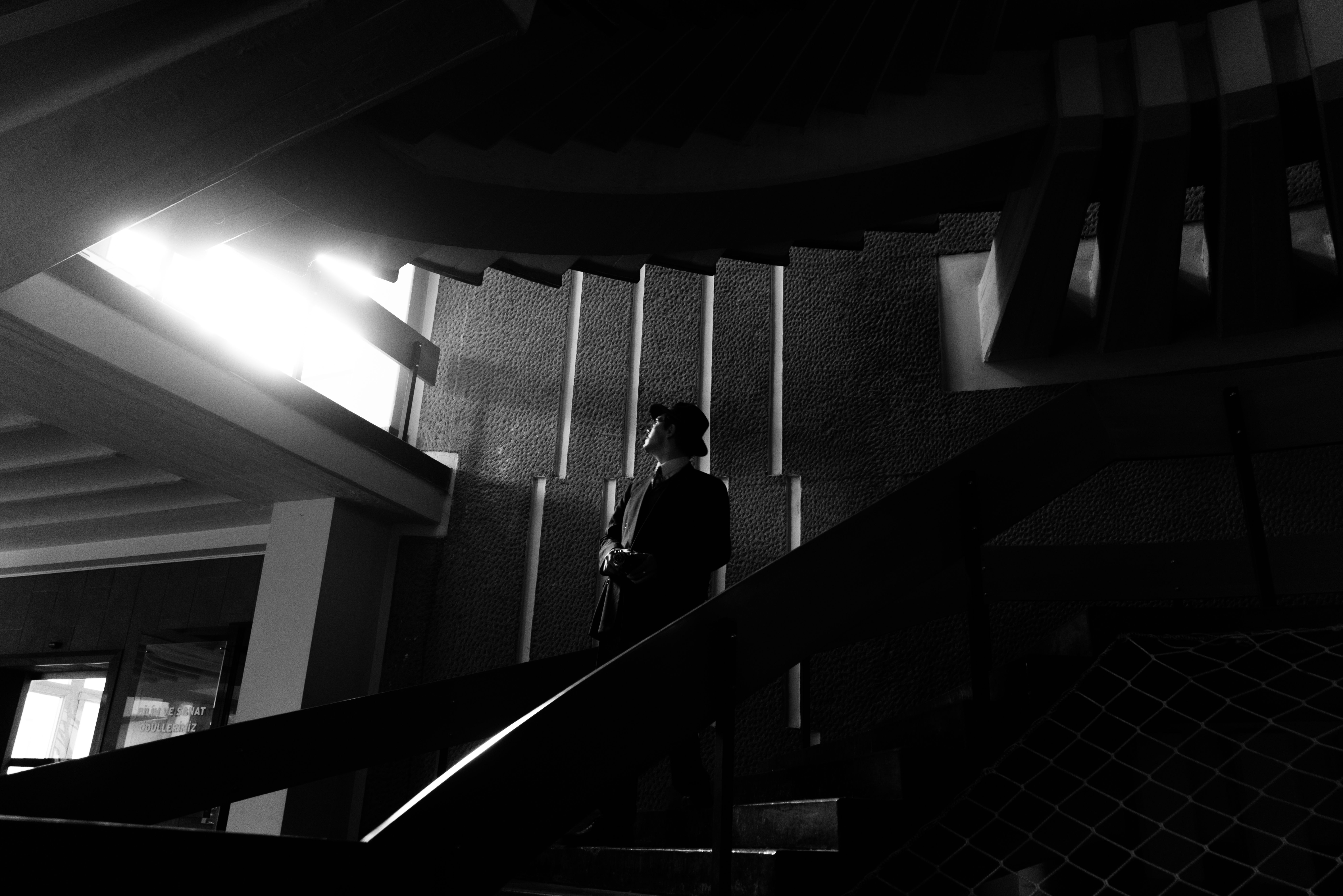 Man Standing on the Staircase · Free Stock Photo