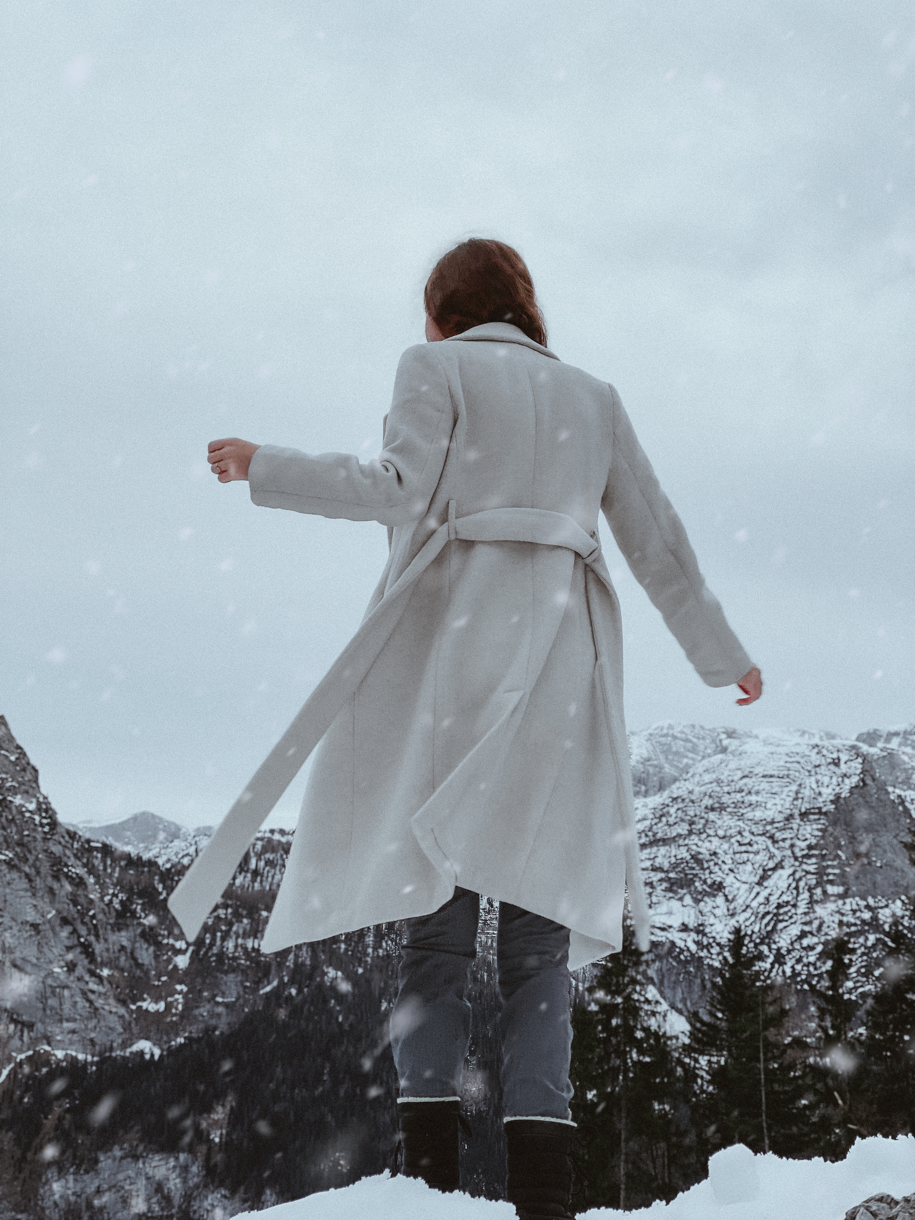 Back View of Woman in White Coat · Free Stock Photo