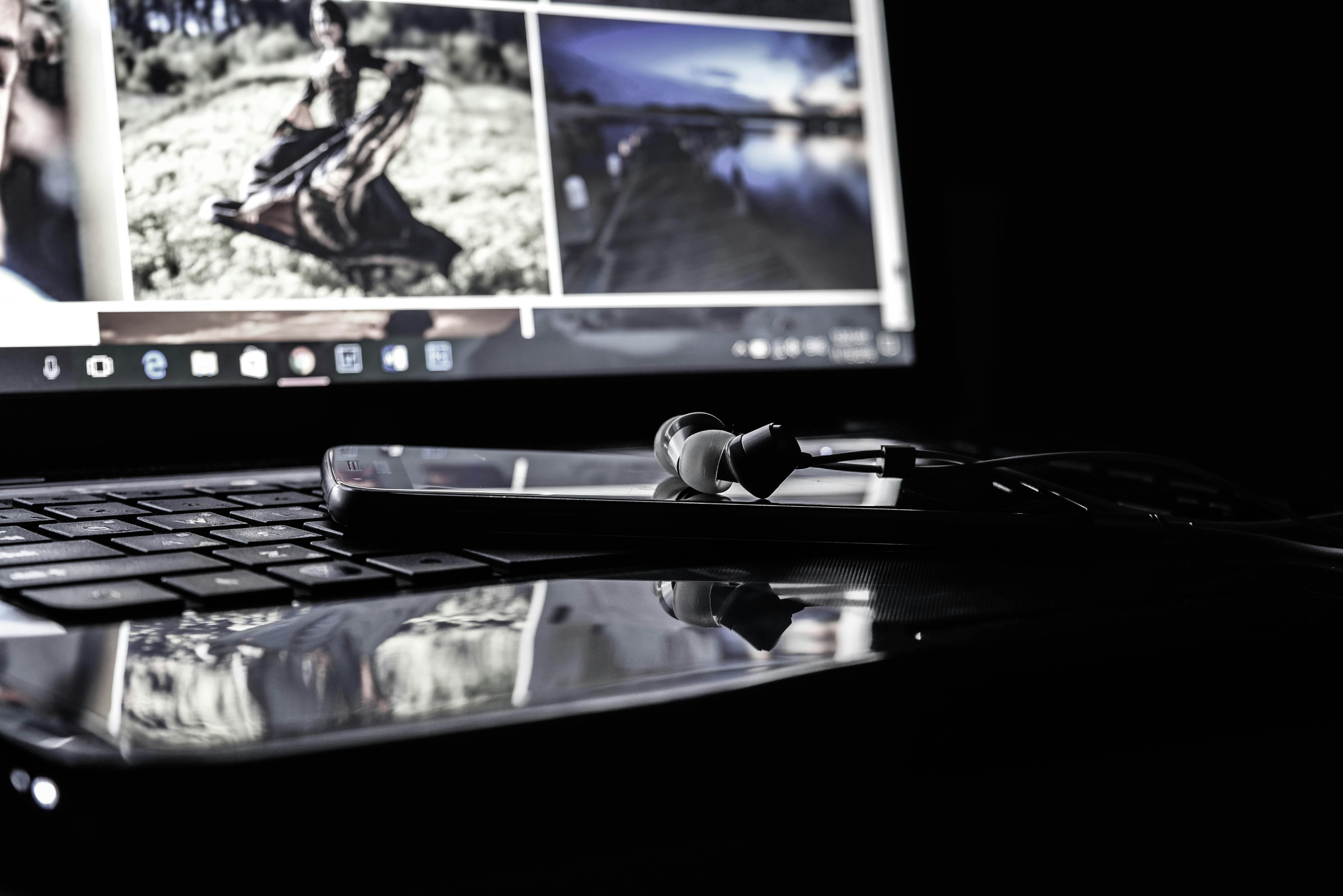 White Android Smartphone Near White Magic Keyboard · Free Stock Photo