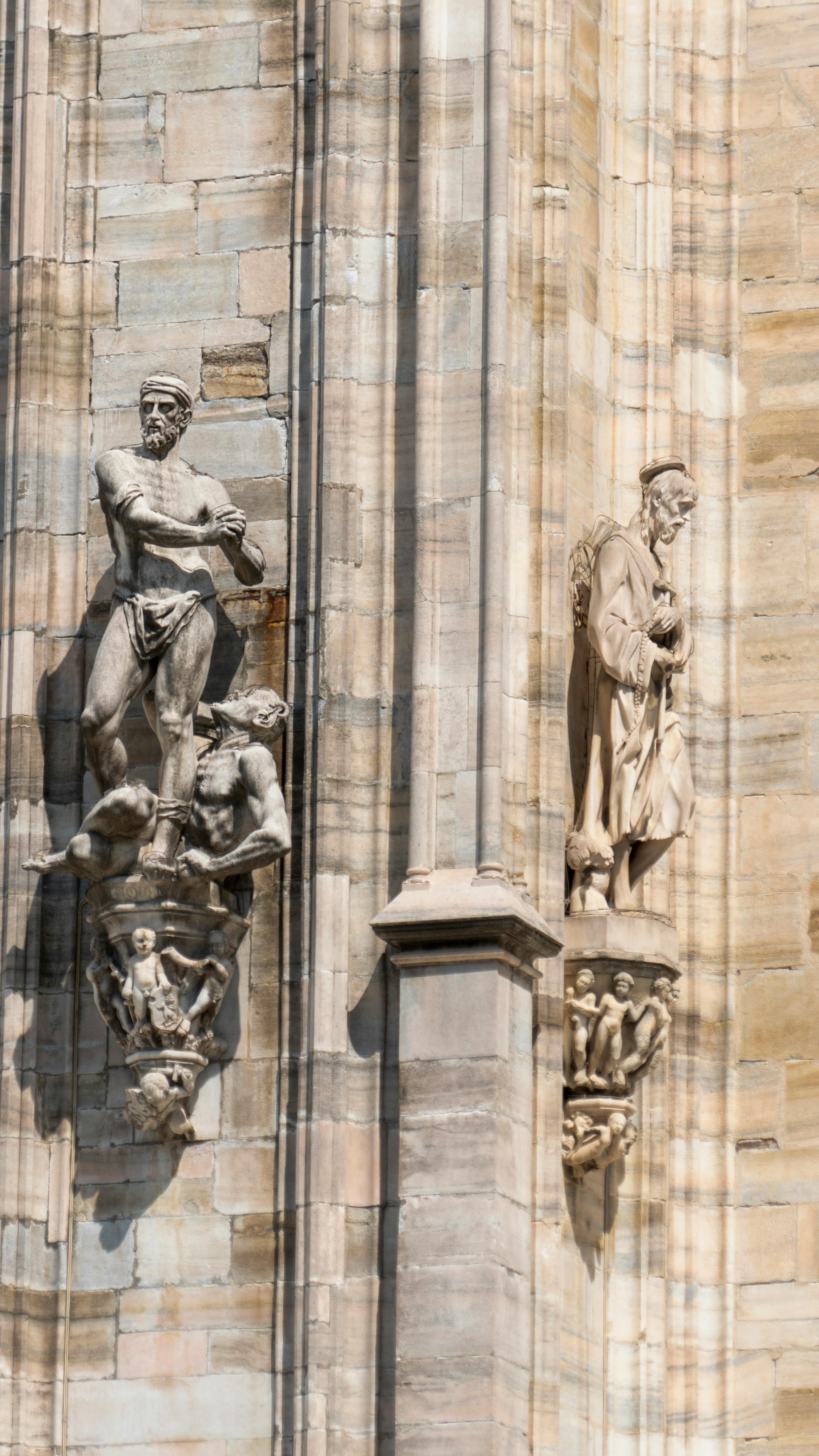 Sculptures on Gothic Church Wall · Free Stock Photo