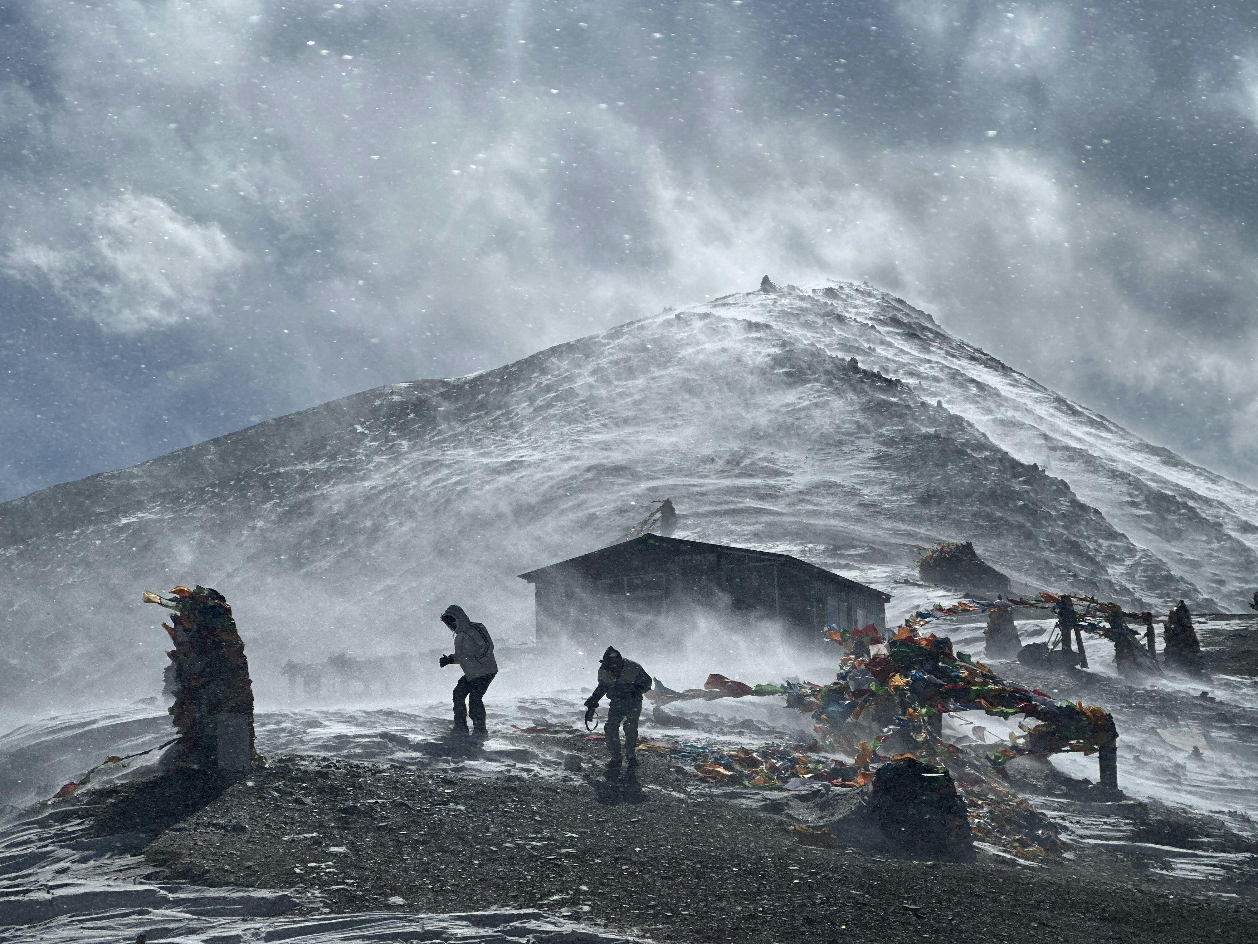 Alpinists, and Storm in the Frosted Mountains · Free Stock Photo